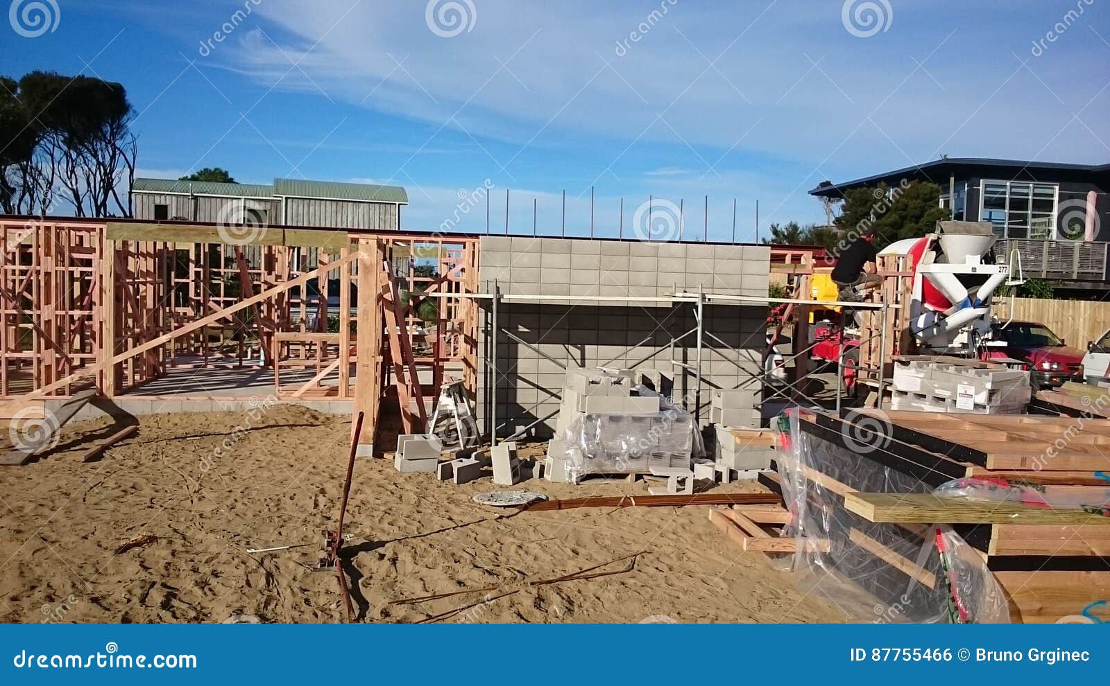 Building stock photo. Image of building, bems, nogs, framing - 87755466