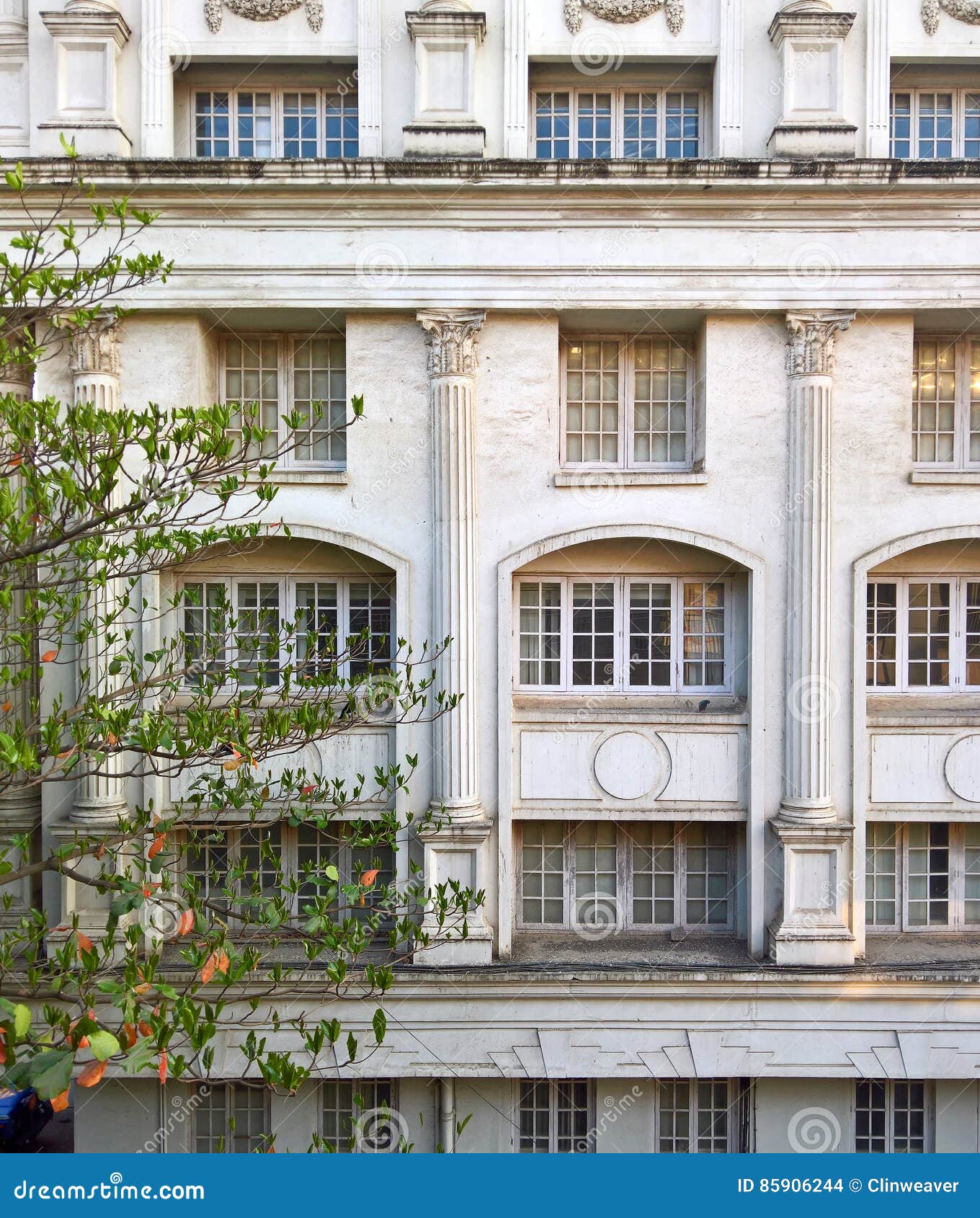 Building Front with Columns Stock Photo - Image of architecture, arch ...