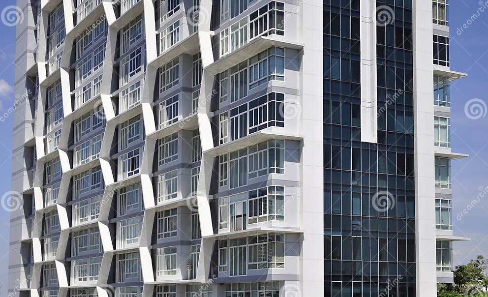 Modern Building with Hive Cube Windows Stock Photo - Image of ...