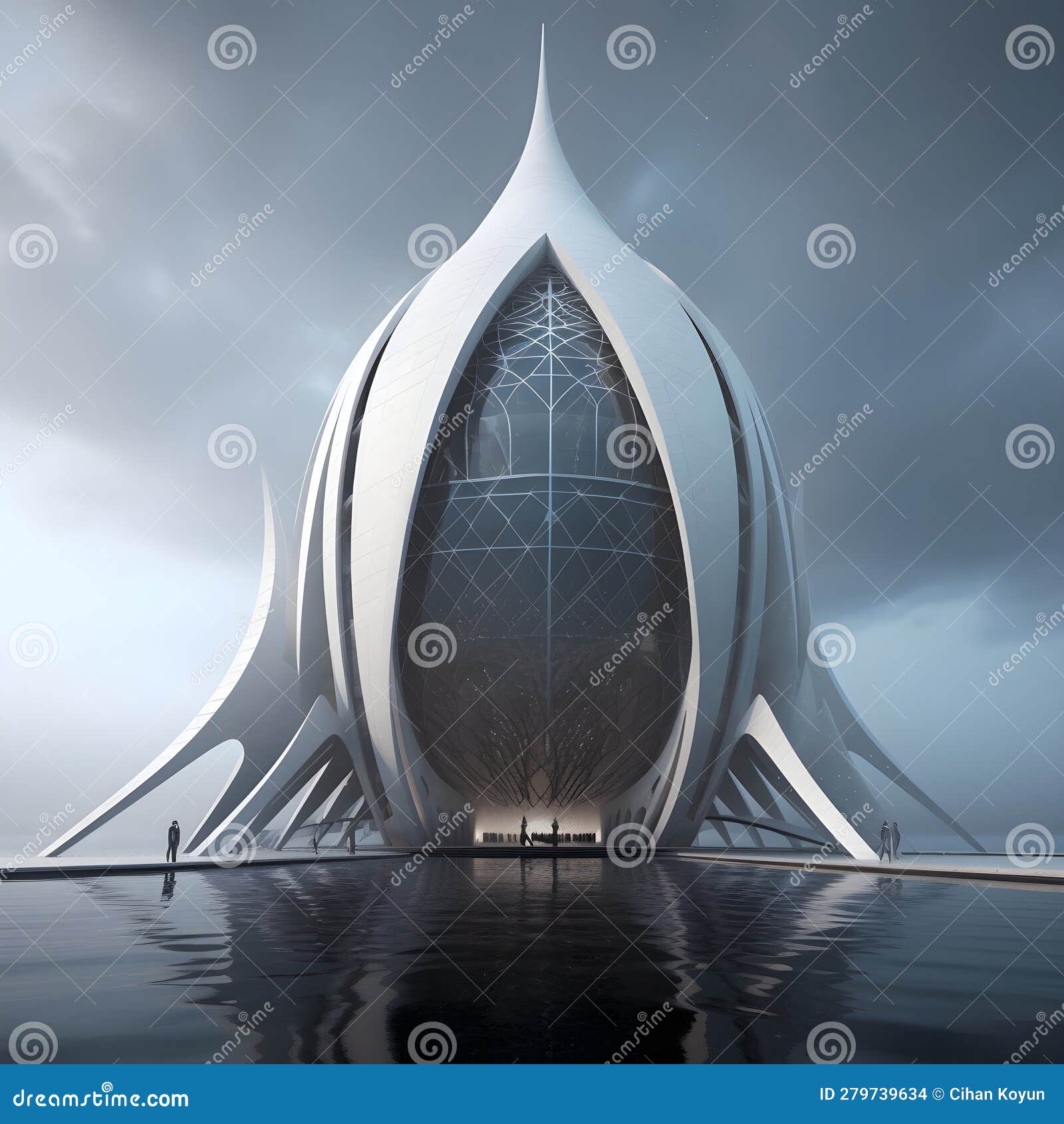 Building the Future, a Visionary 3d Render in a Blue Sky with Clouds ...