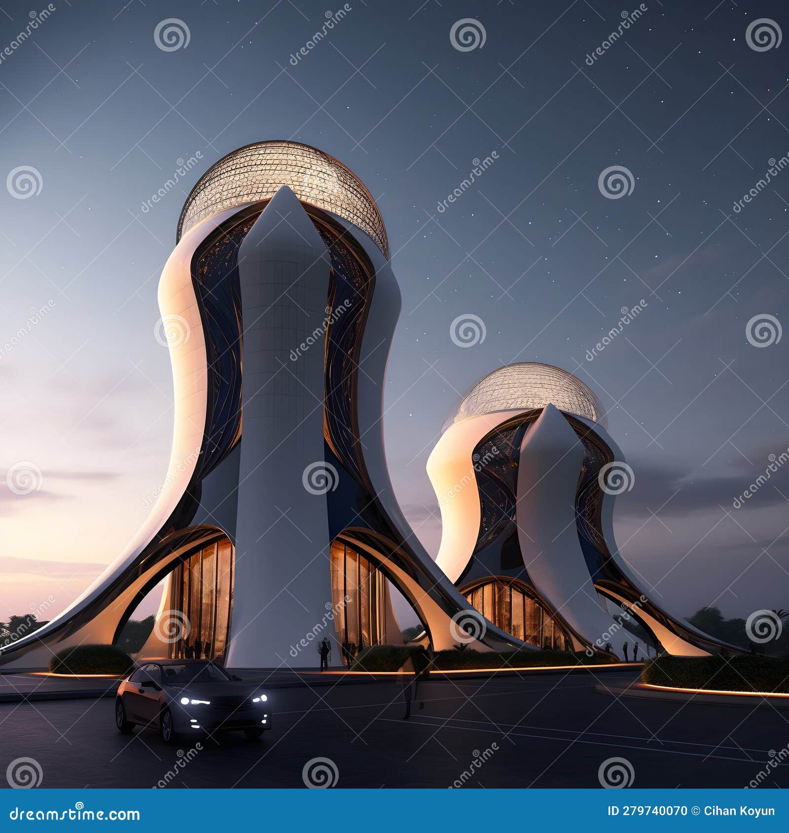 Building the Future, a Visionary 3d Render in a Boundless Sky Stock ...