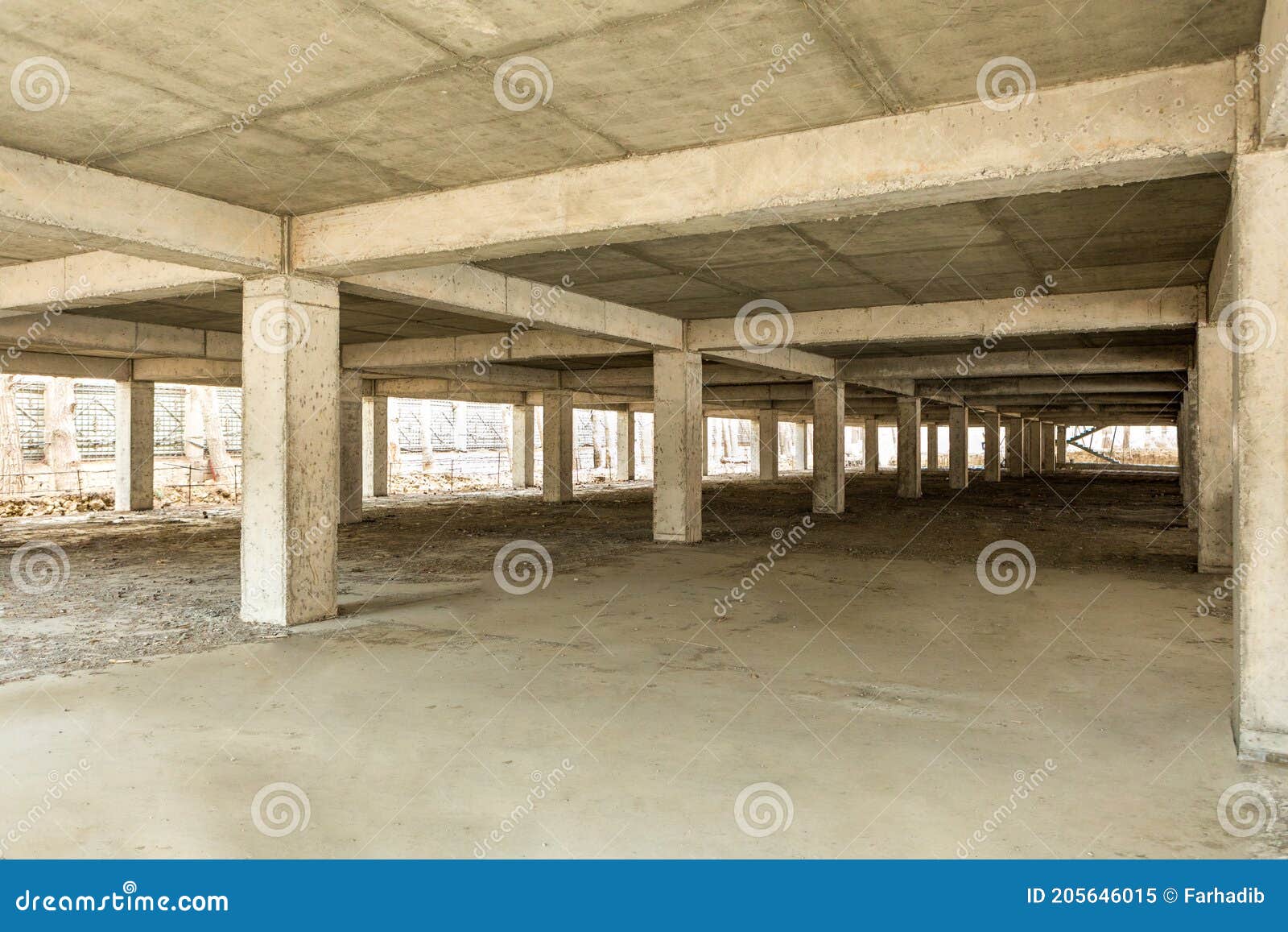 Building Garage Inside Interior View at the Construction Site Stock ...