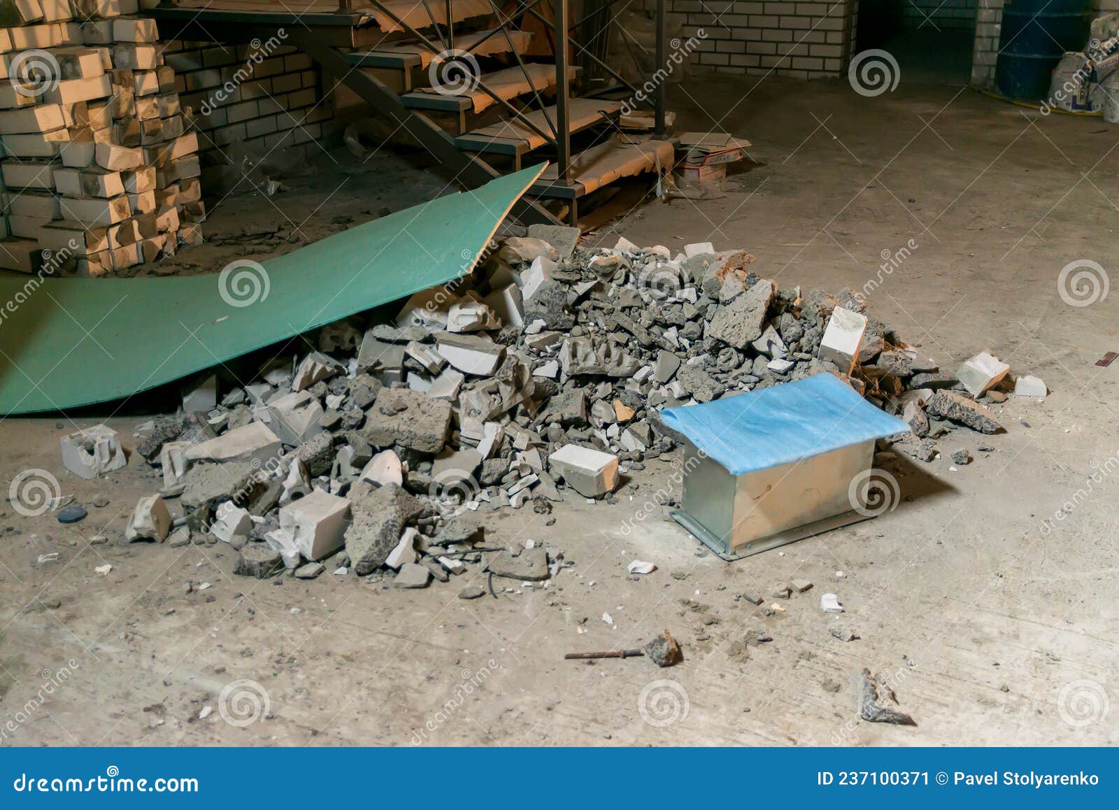 Building Garbage in the Building Under Construction Stock Image - Image ...