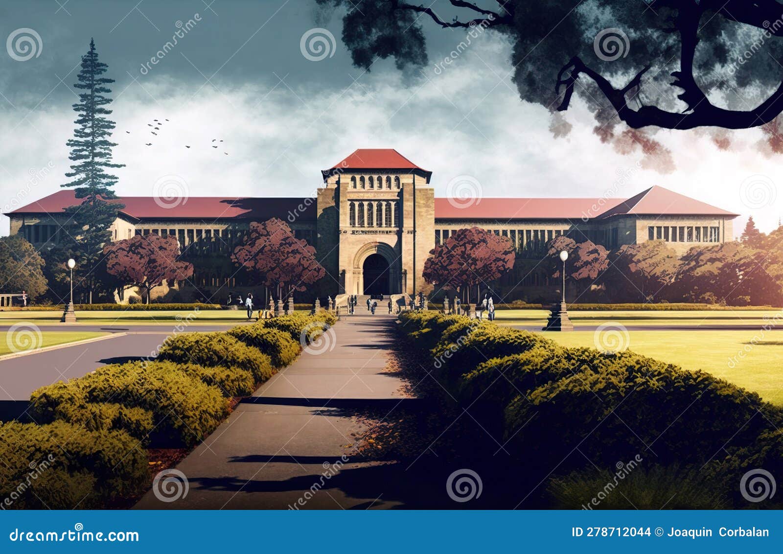 Building and Gardens of a Traditional University Campus with Tradition ...