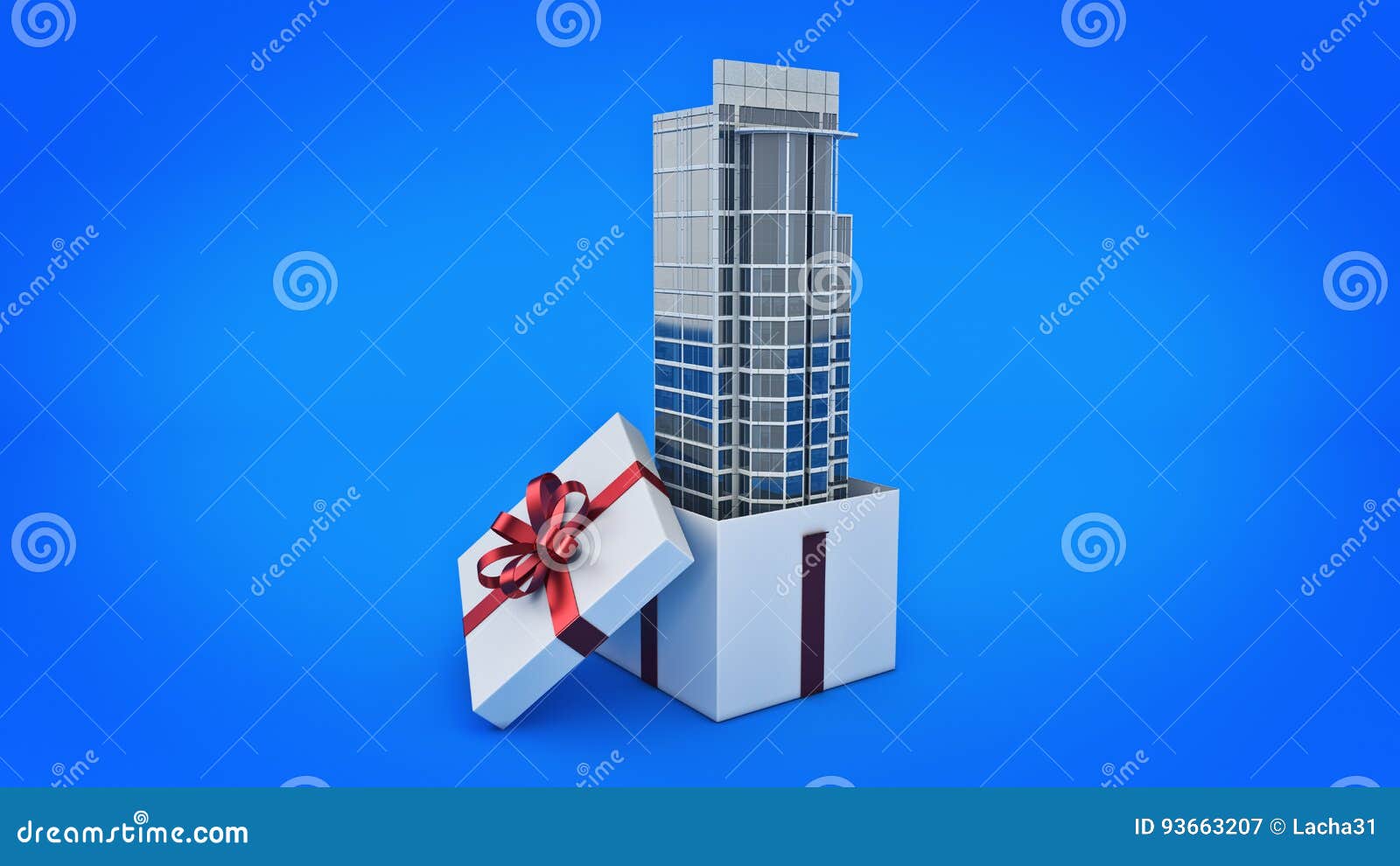 Building. Gift box concept stock illustration. Illustration of ...