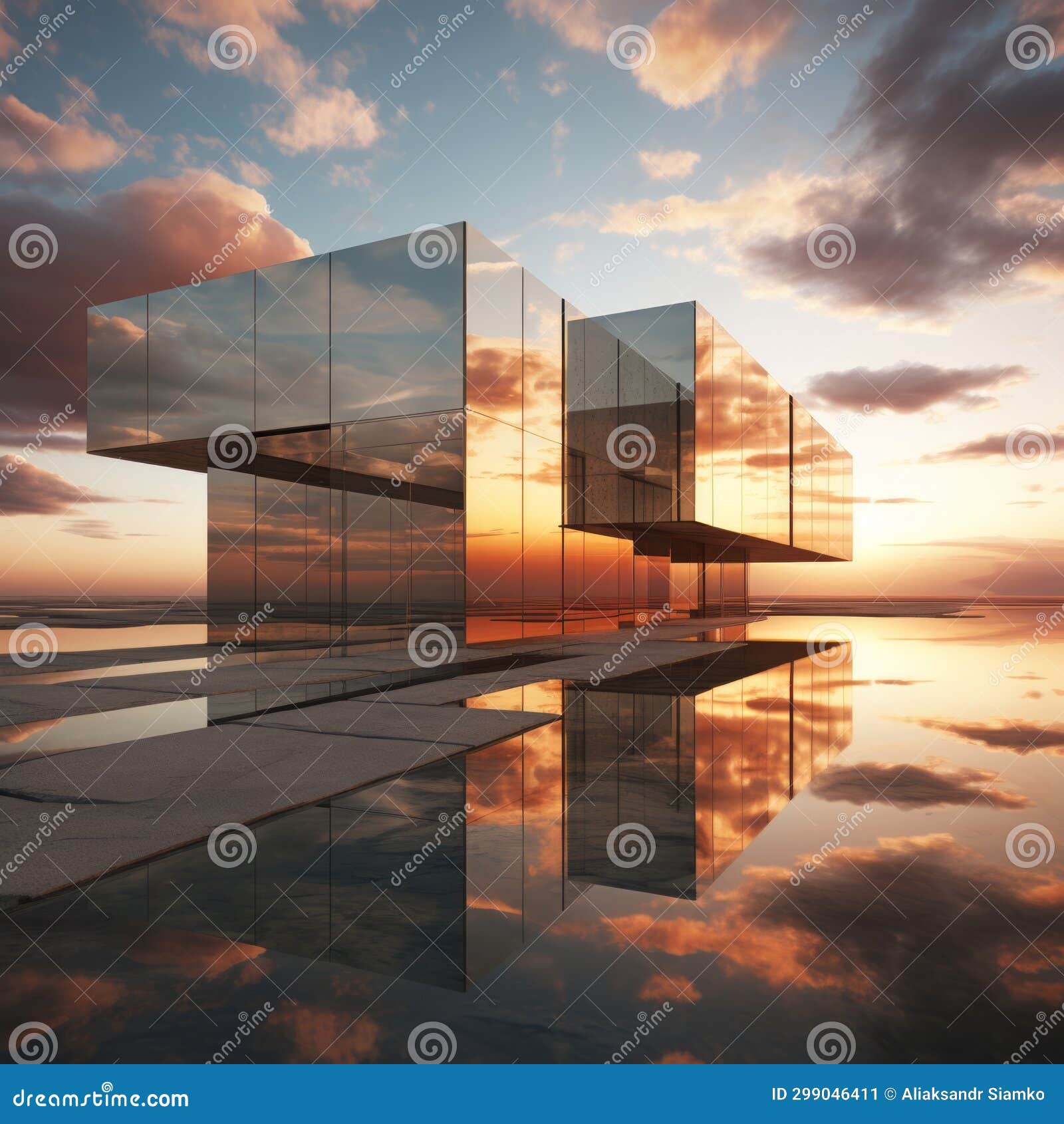 A Building with Glass Walls and Reflection of Clouds Stock Image ...