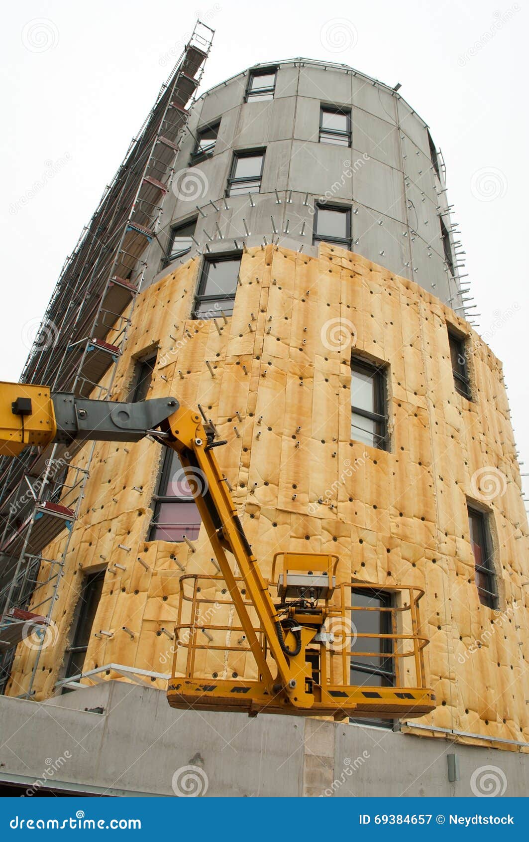 Building with Glass Wool on Construction Site Stock Image - Image of ...