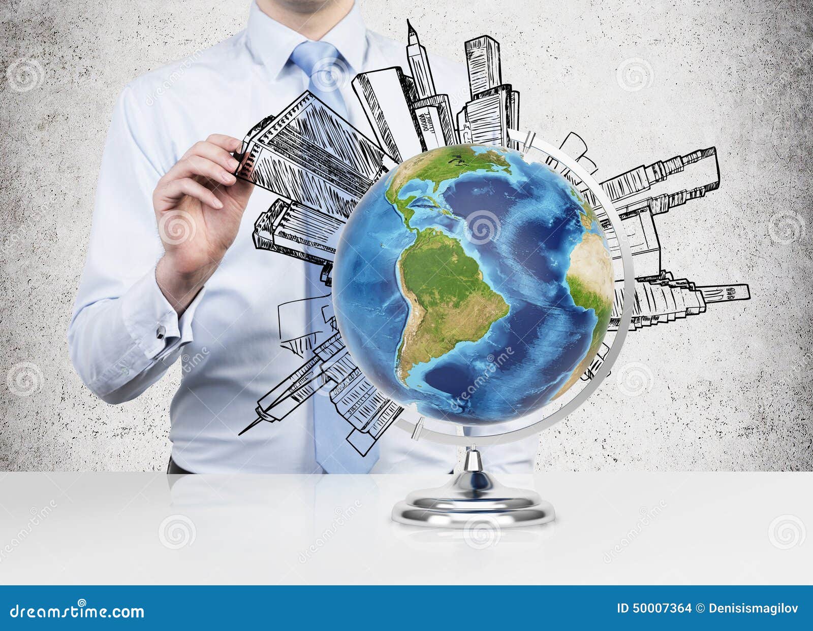 Building on globe stock photo. Image of contemporary - 50007364