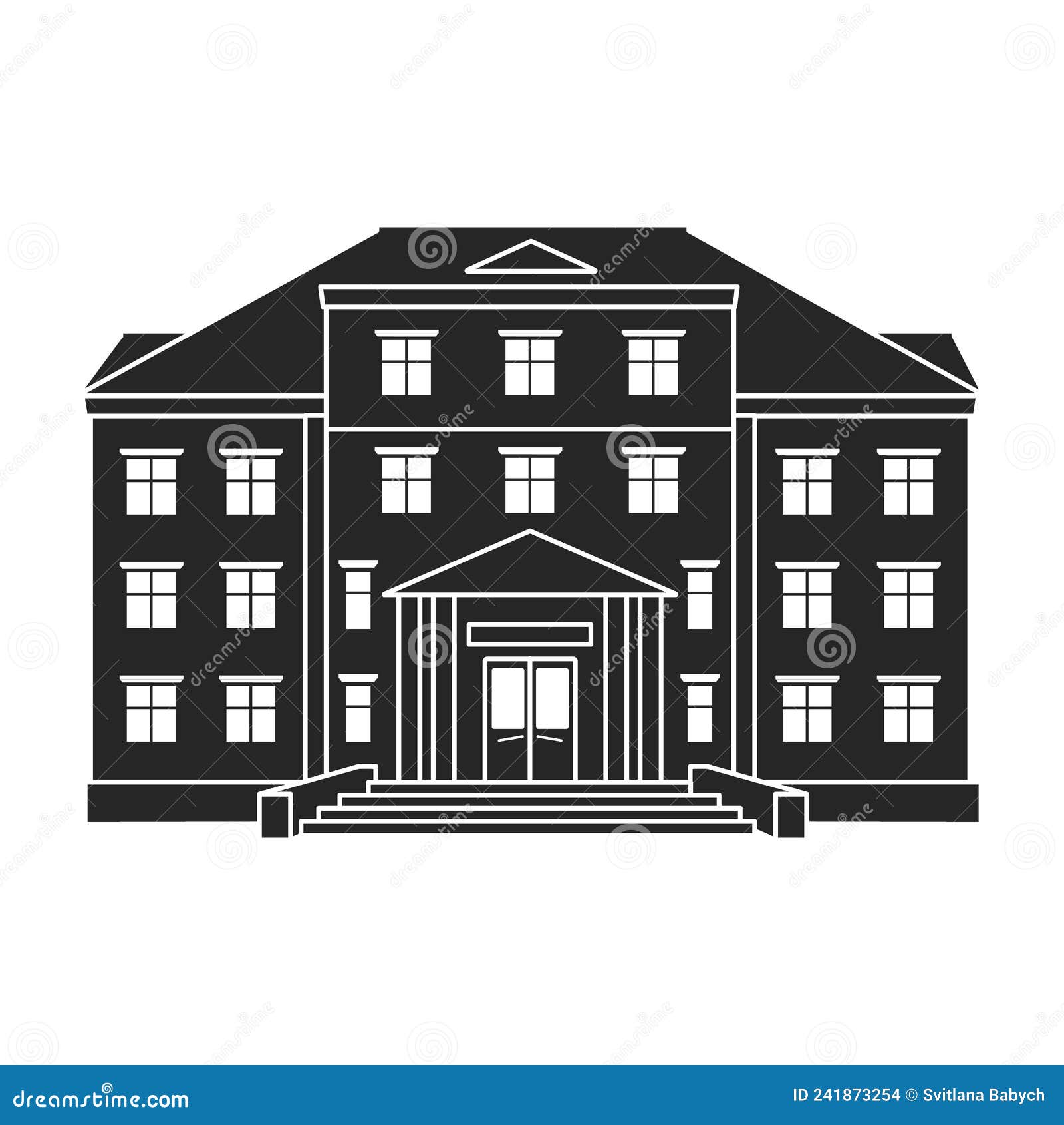 Building of Government Vector Icon.Black Vector Icon Isolated on White ...