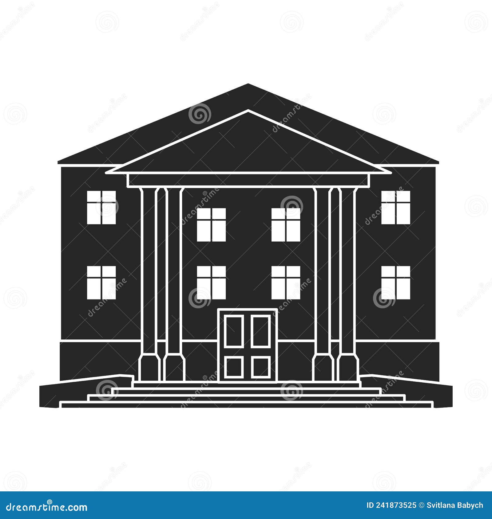 Building of Government Vector Icon.Black Vector Icon Isolated on White ...