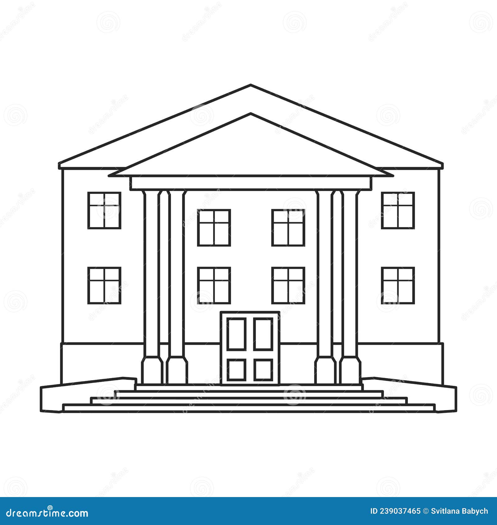 Building of Government Vector Icon.Outline Vector Icon Isolated on ...
