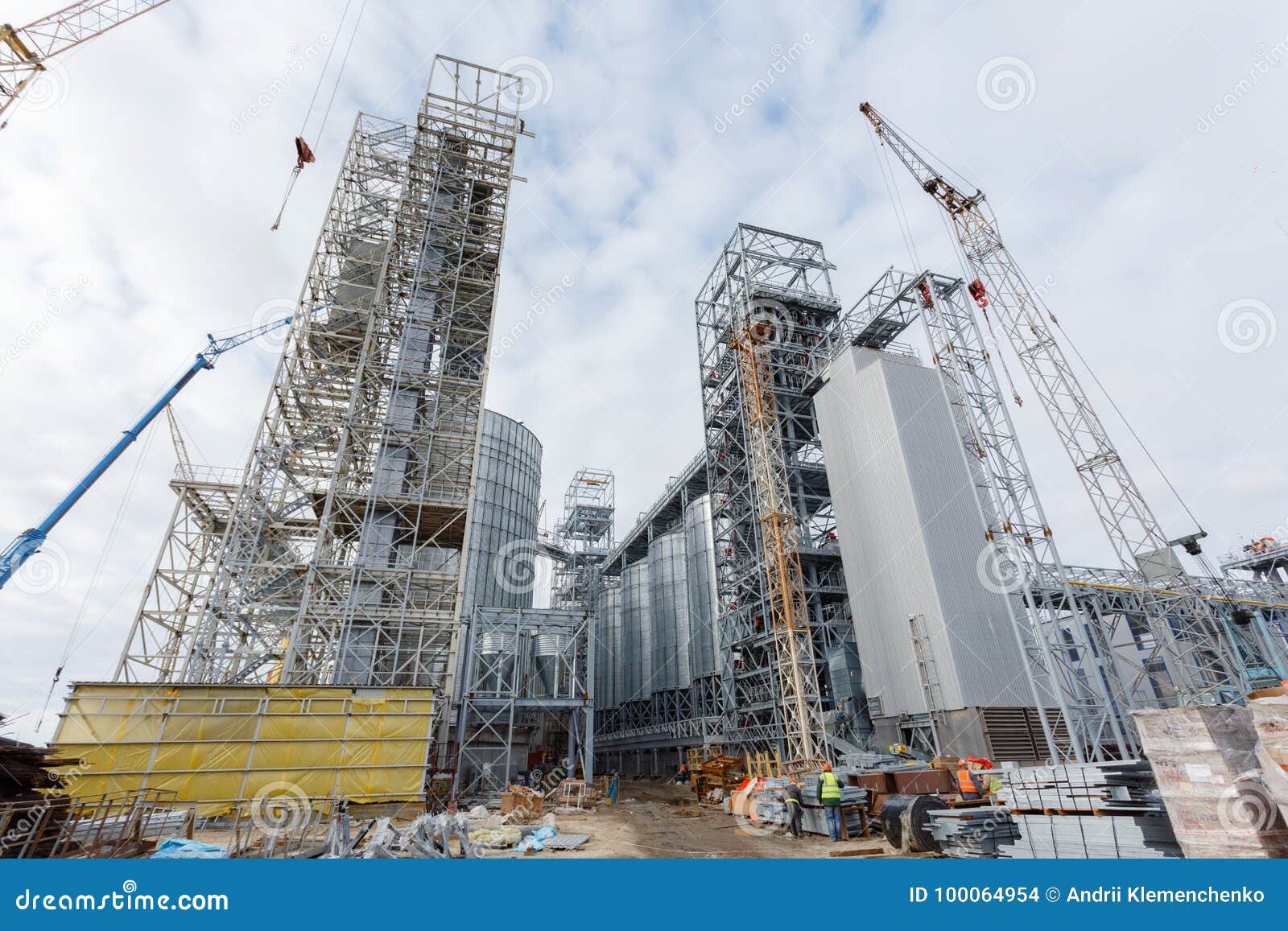 A Group of Granaries for Storing Wheat and Other Cereal Grains. a Row ...