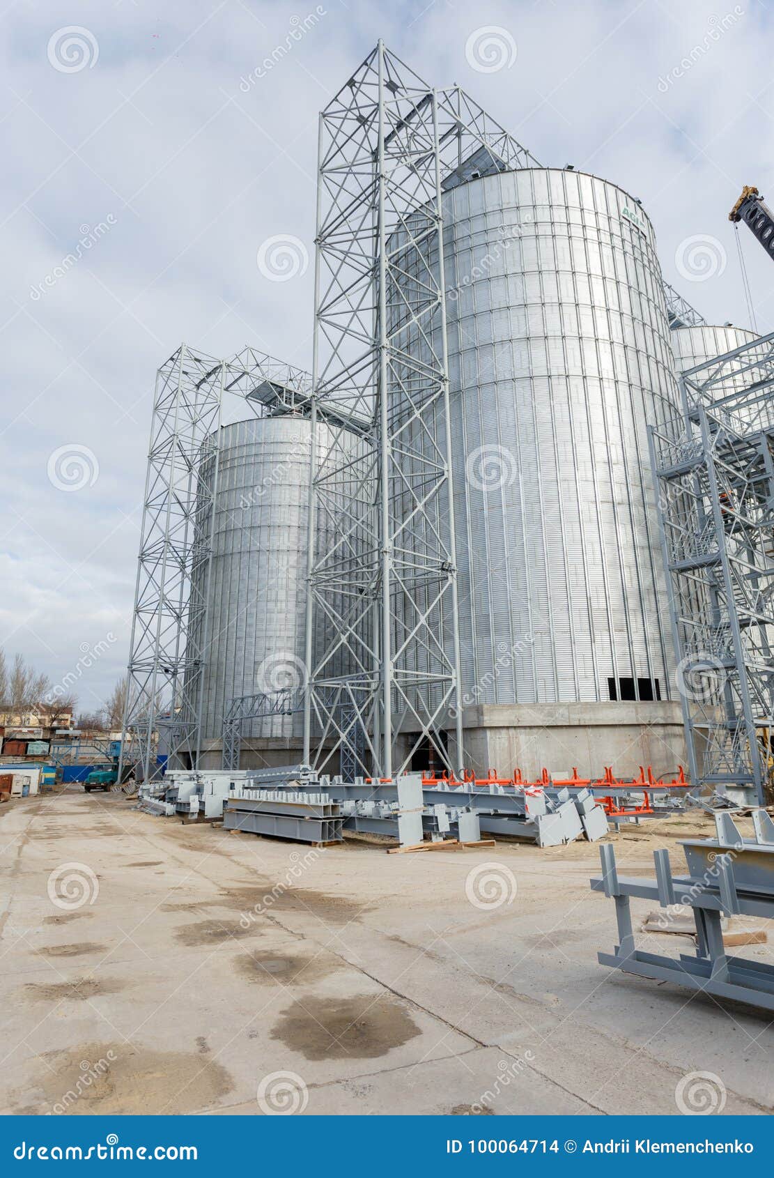 A Group of Granaries for Storing Wheat and Other Cereal Grains. a Row ...