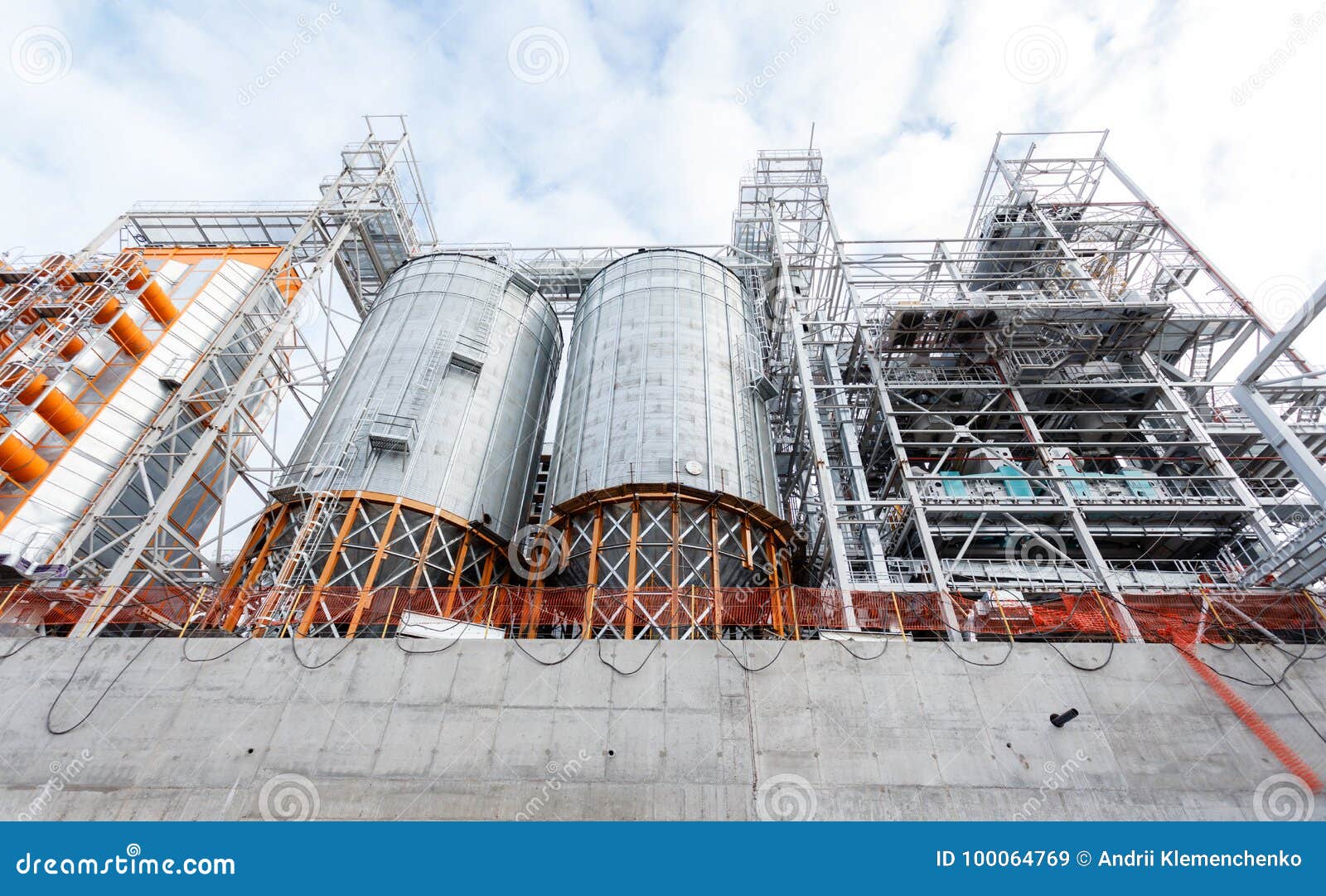 A Group of Granaries for Storing Wheat and Other Cereal Grains. a Row ...