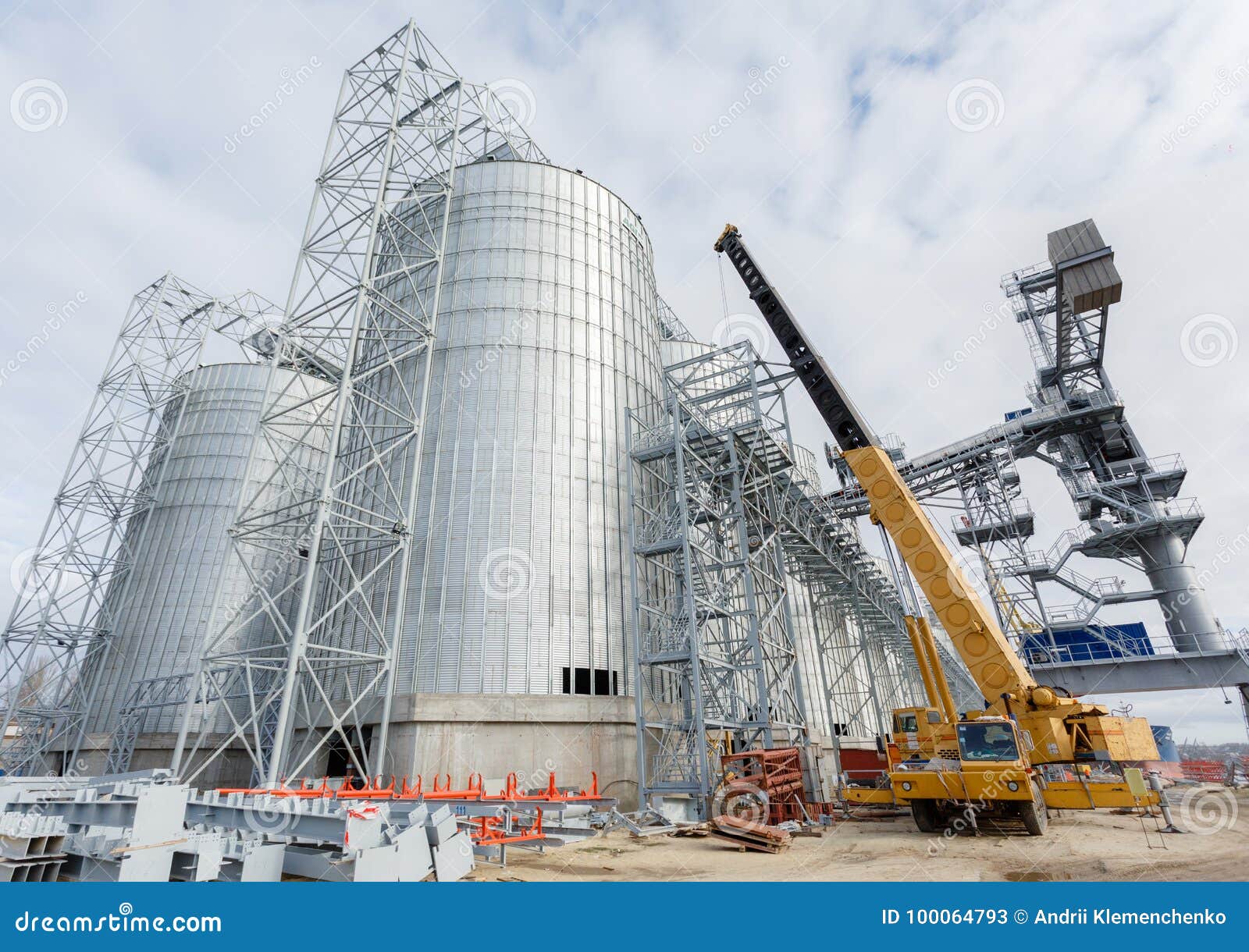 A Group of Granaries for Storing Wheat and Other Cereal Grains. a Row ...