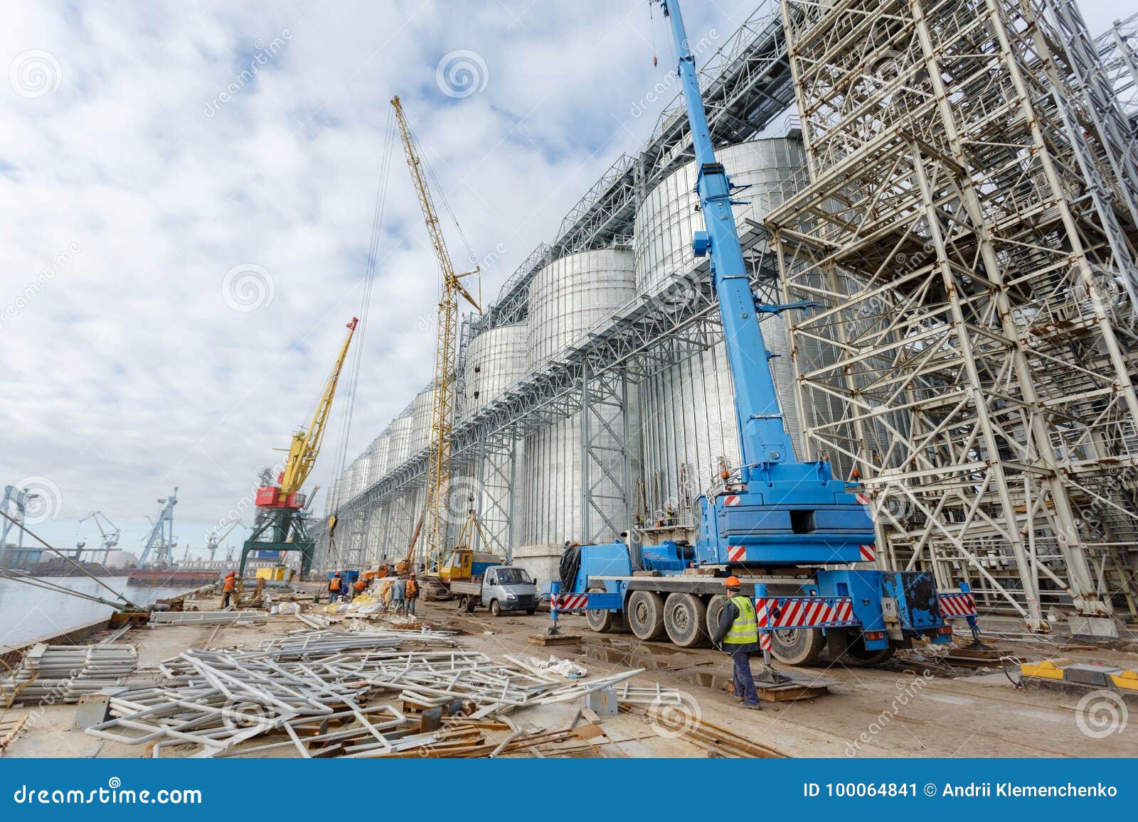 A Group of Granaries for Storing Wheat and Other Cereal Grains. a Row ...