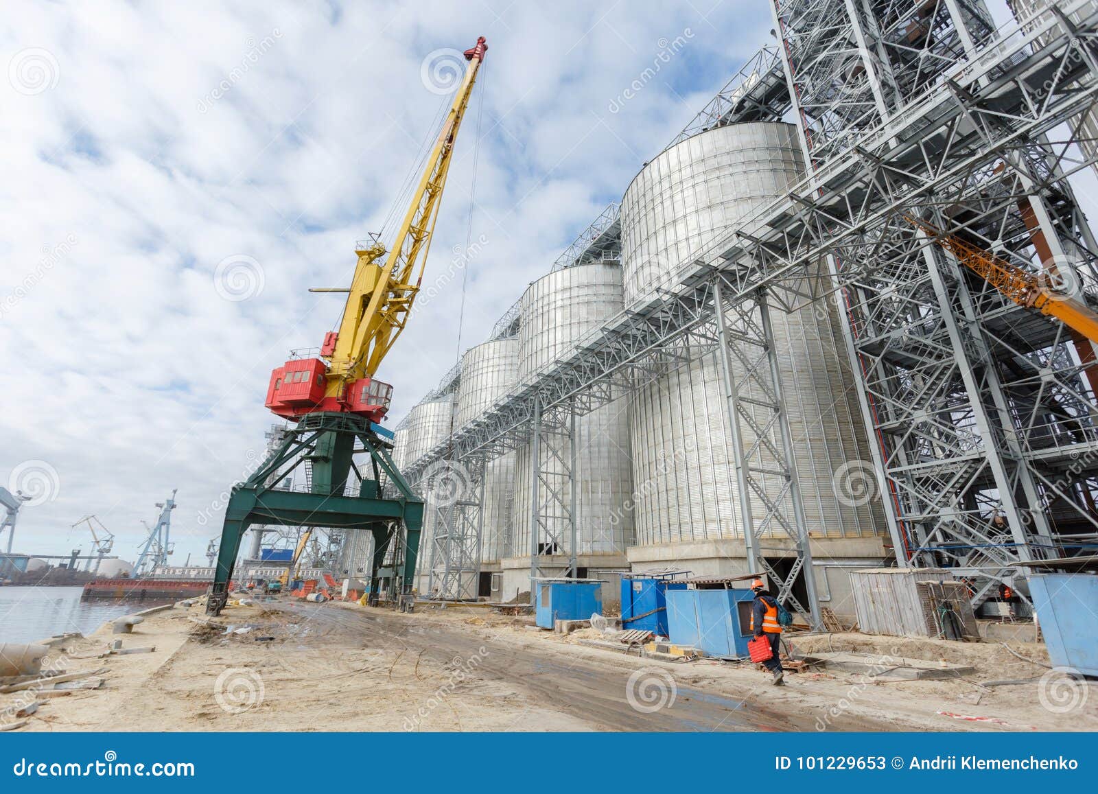 A Group of Granaries for Storing Wheat and Other Cereal Grains. a Row ...
