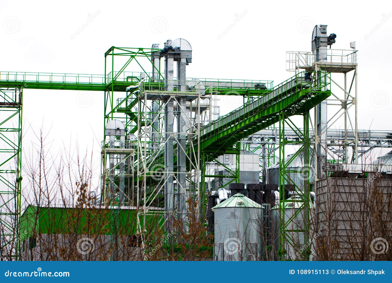 Building of Granaries. Silos for Wheat Storage and Drying Stock Image ...