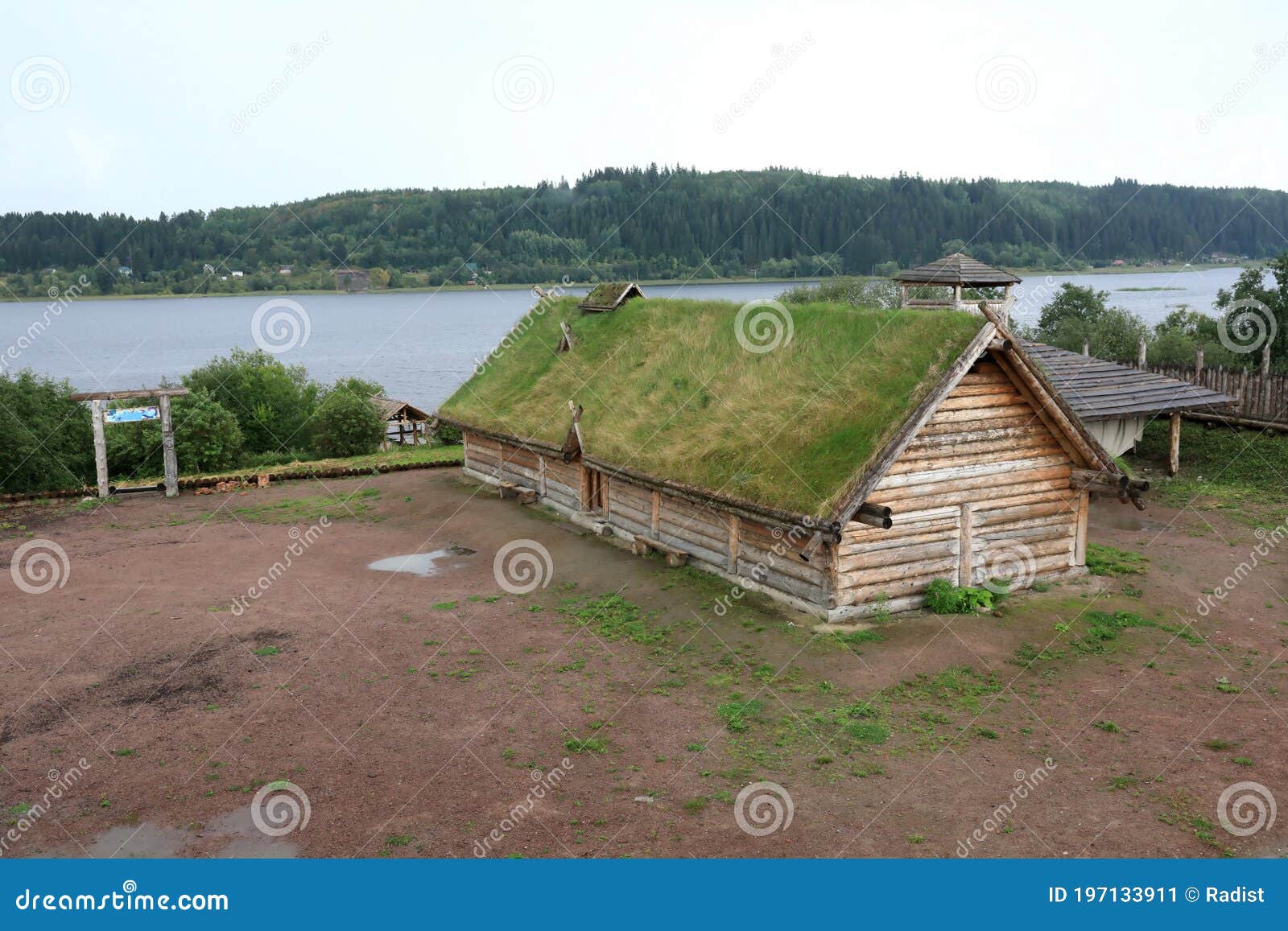 Building with Grass on Roof Stock Image - Image of ancient, palisade ...