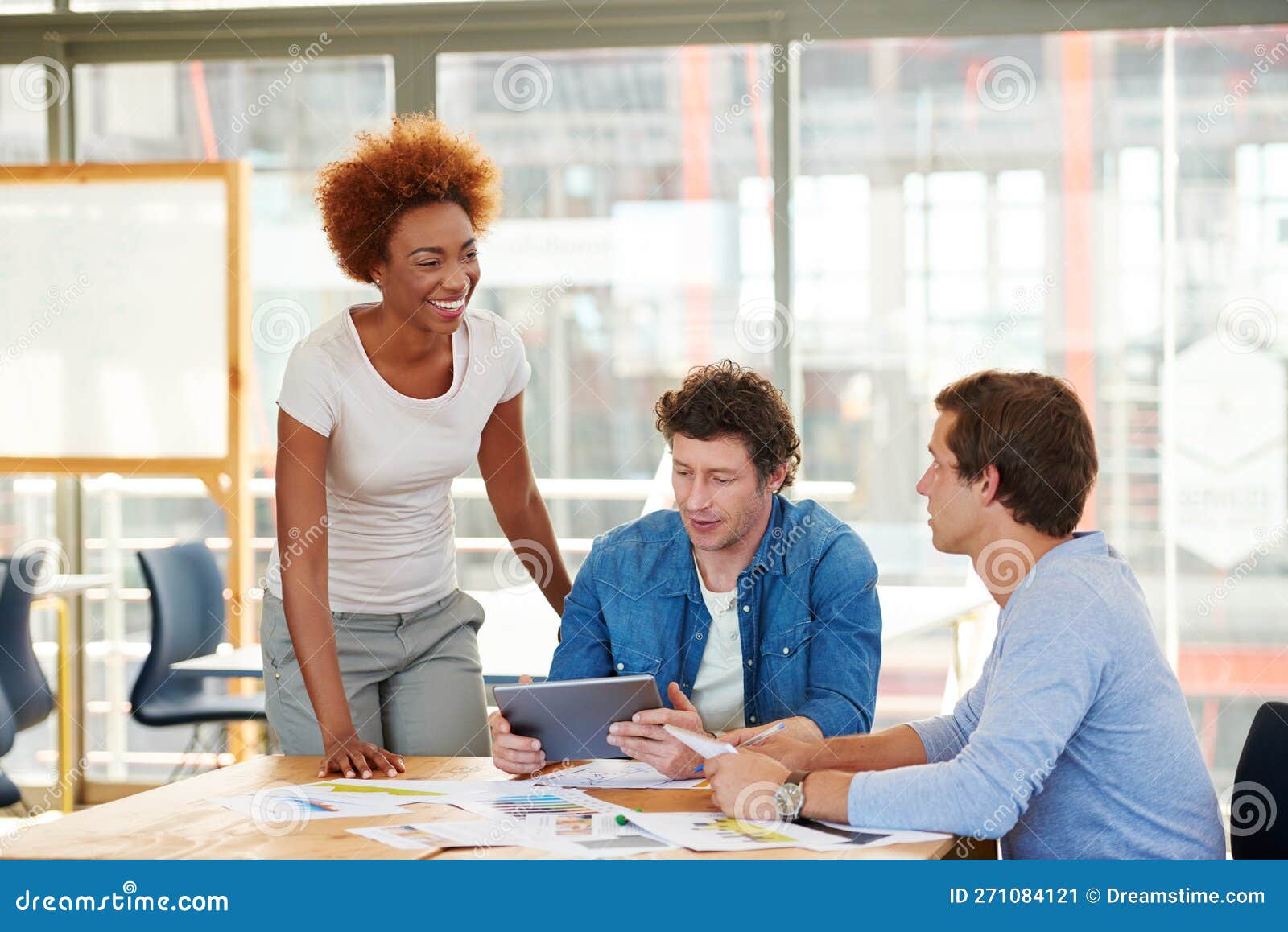 Building a Great Project with Brainstorming. a Group of Colleagues ...