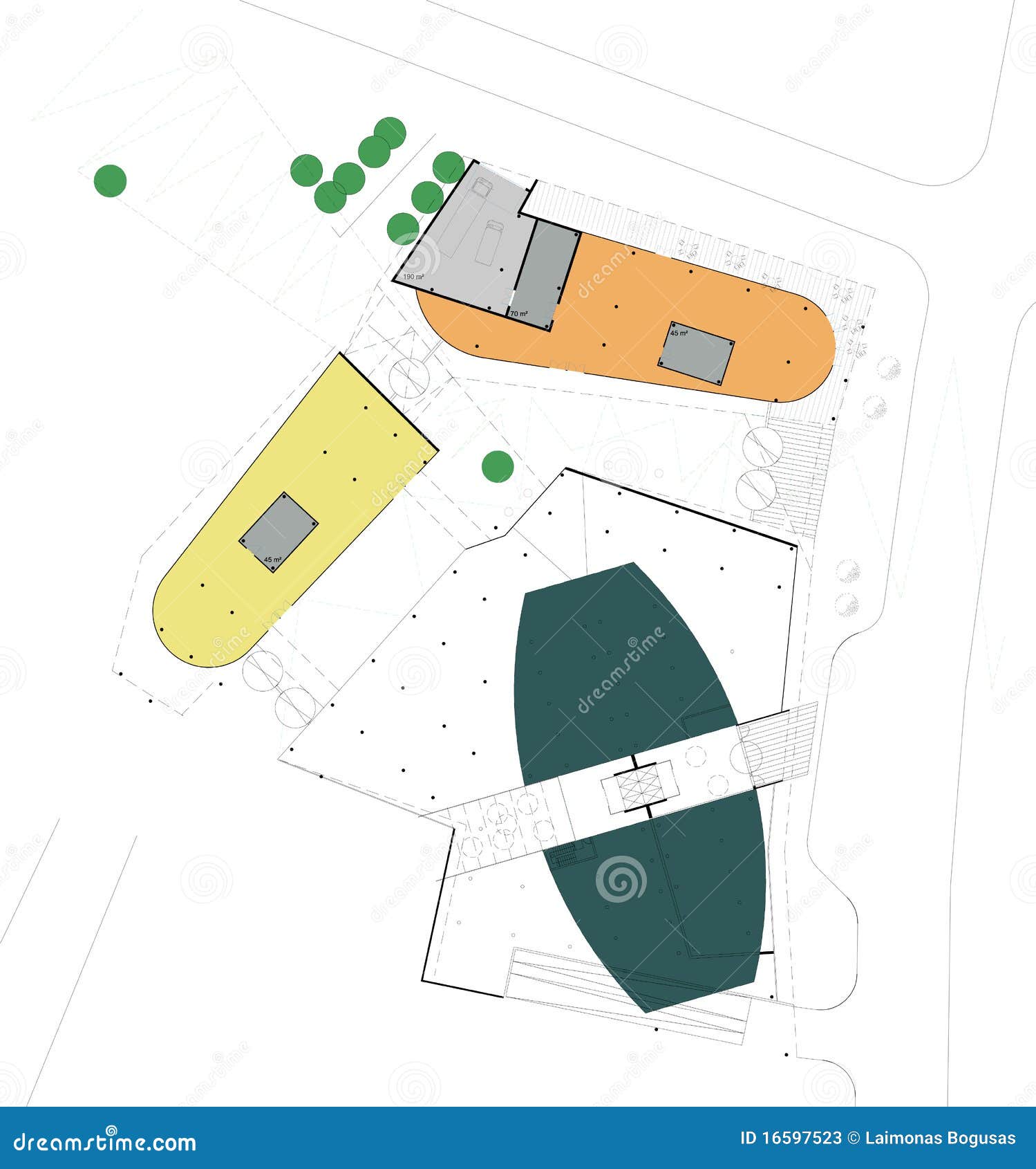 Building ground floor plan stock illustration. Illustration of ...