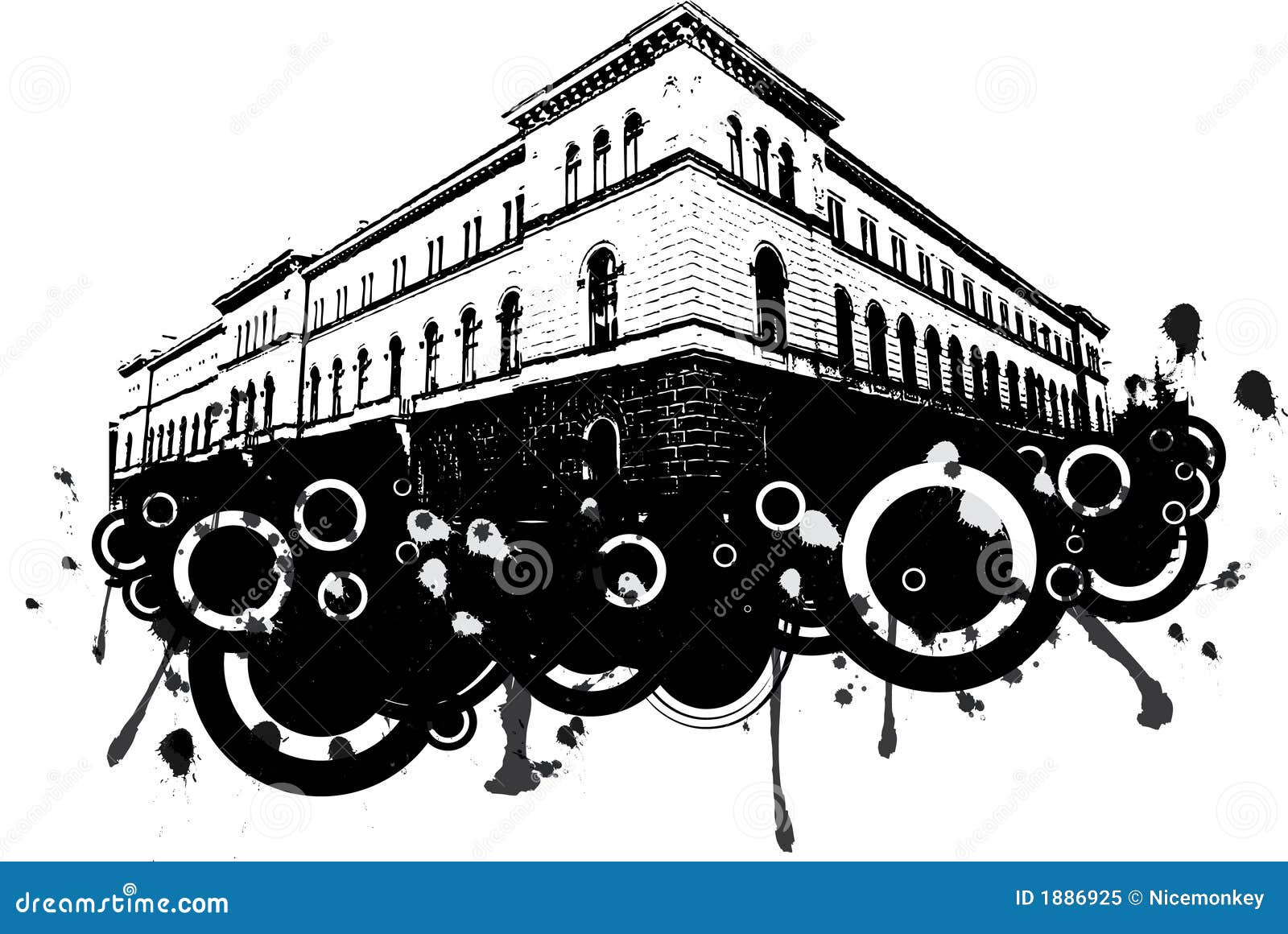 Building grunge stock vector. Illustration of architect - 1886925