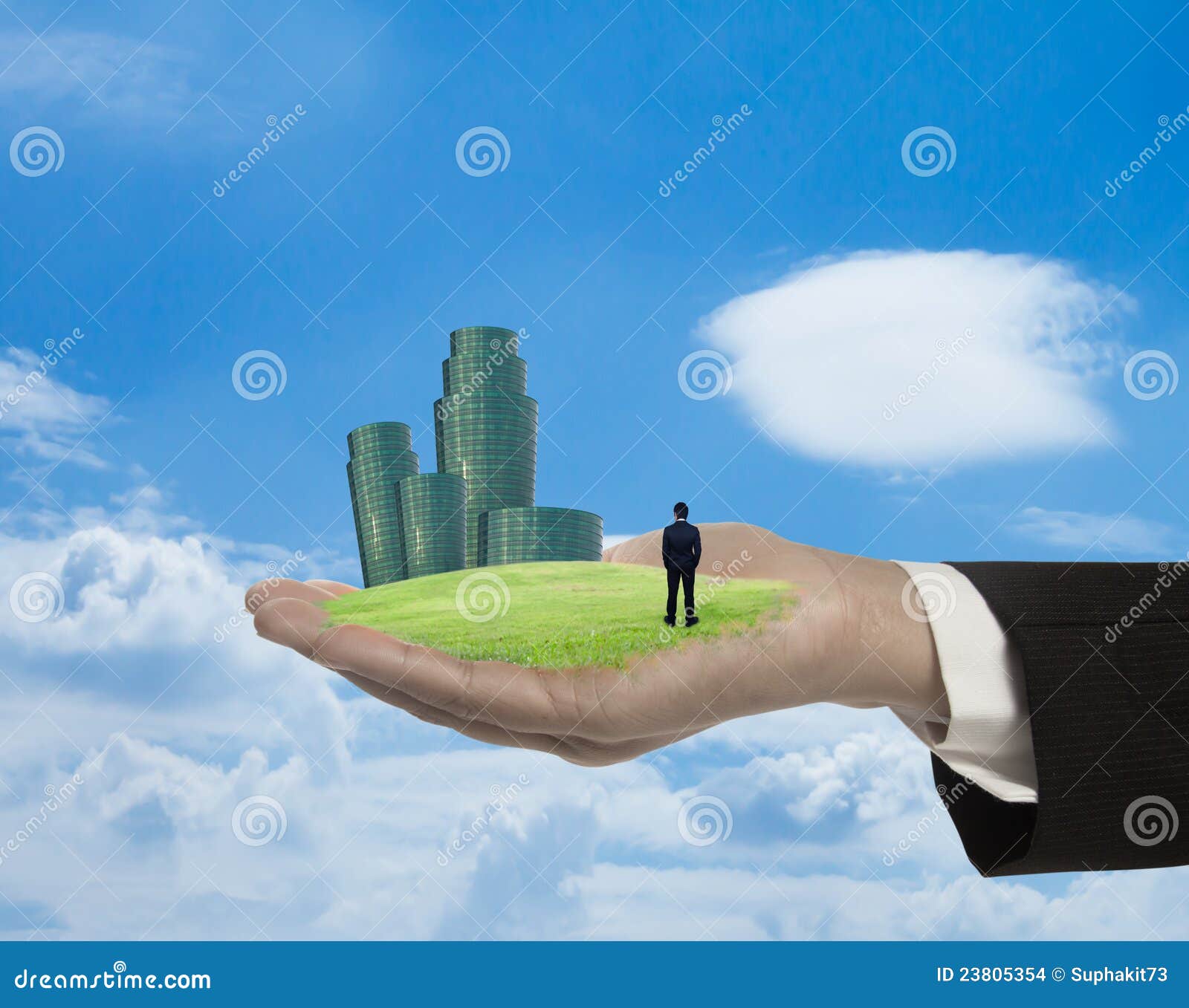 Building on hand. stock photo. Image of success, people - 23805354