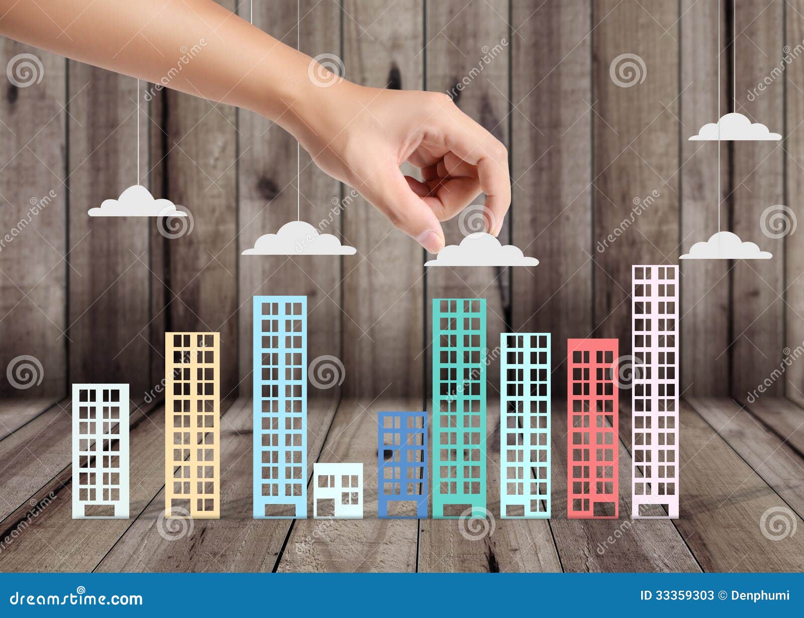 Building in the hand stock illustration. Illustration of business ...