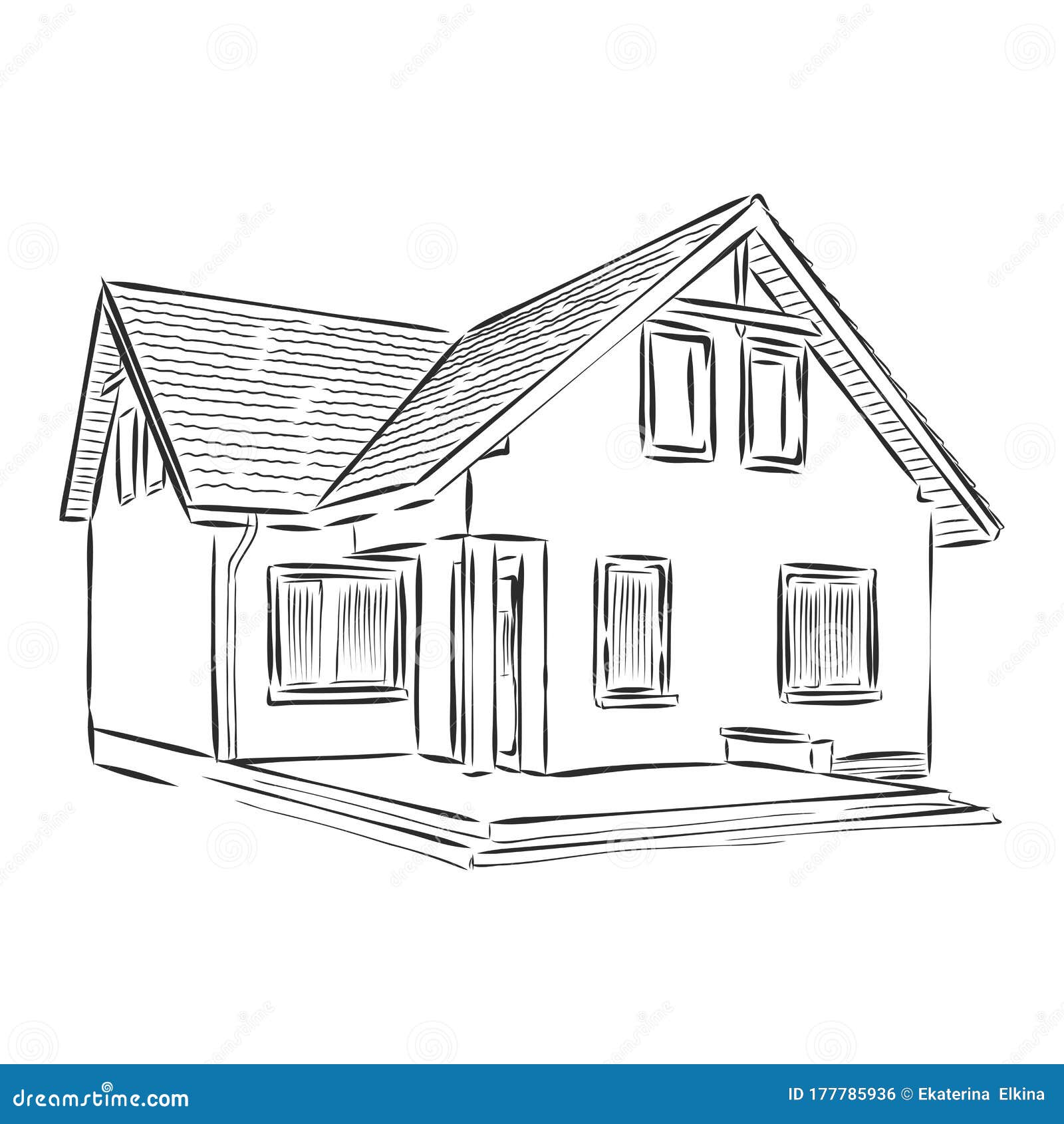 Building Hand Drawing, House Vector Sketch Illustration, Architecture ...