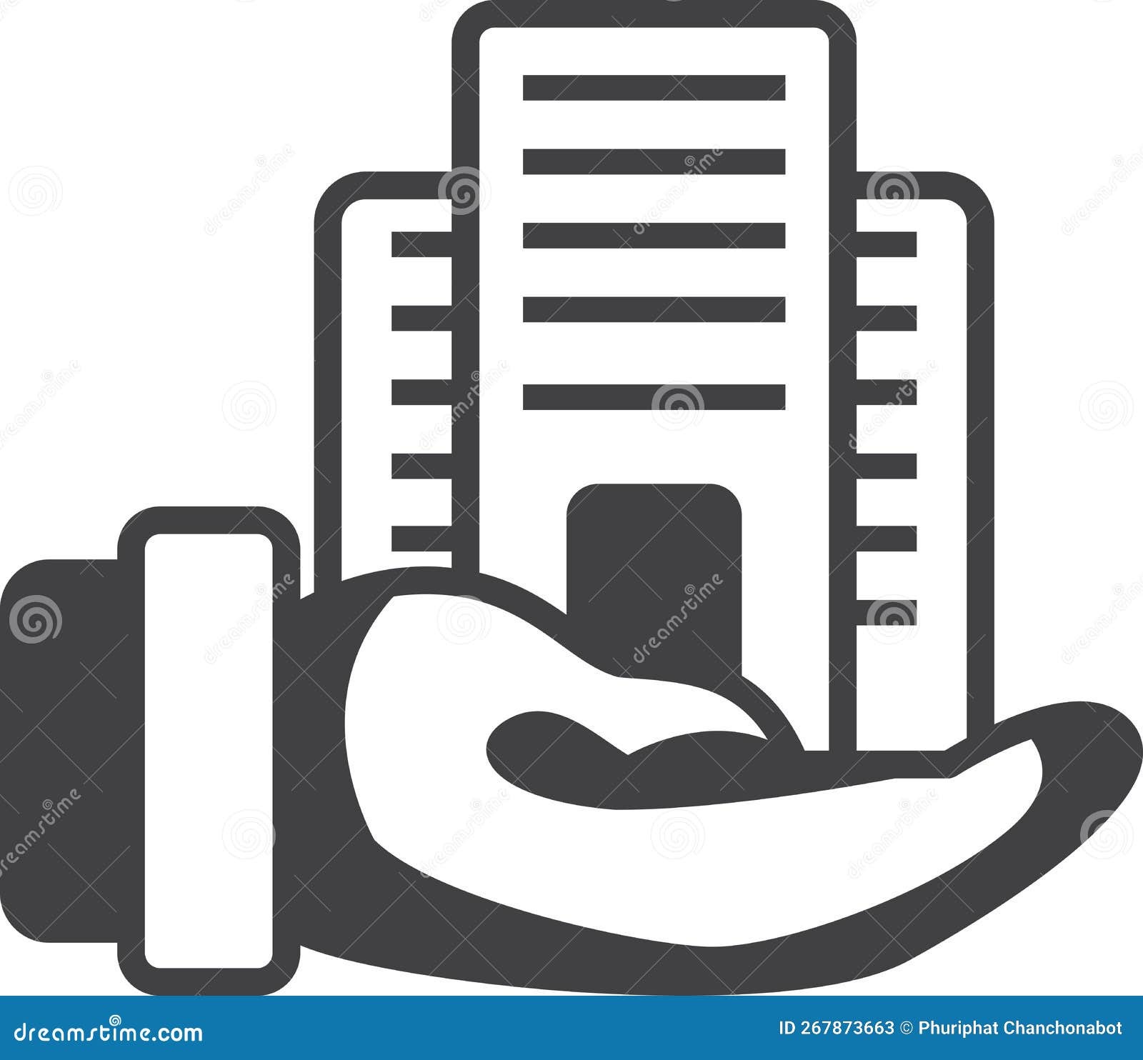 Building with Hands Illustration in Minimal Style Stock Vector ...