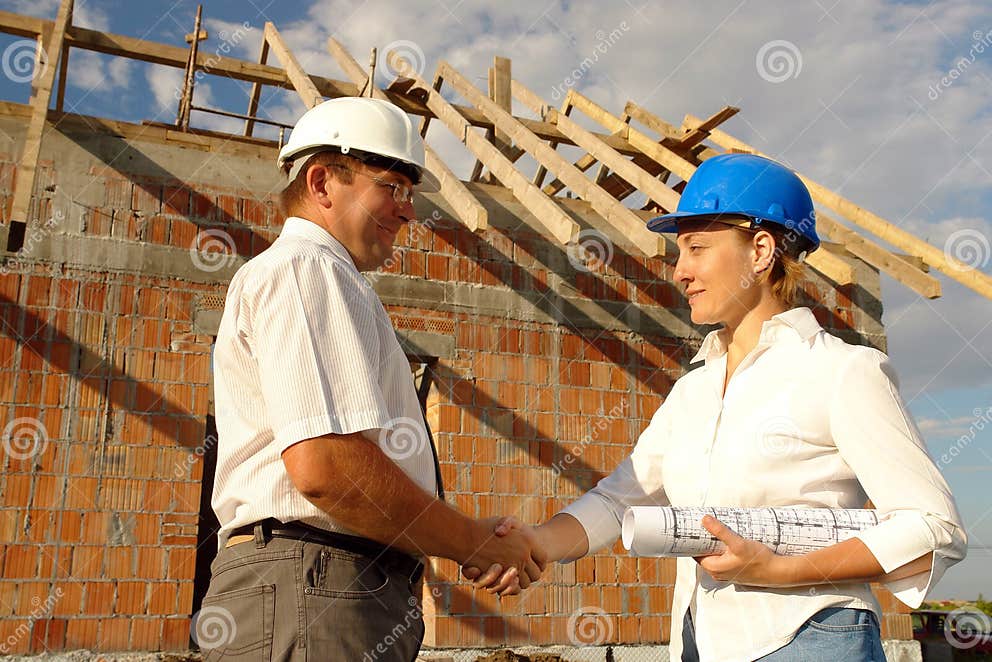 Building handshake stock image. Image of developer, industry - 5999929