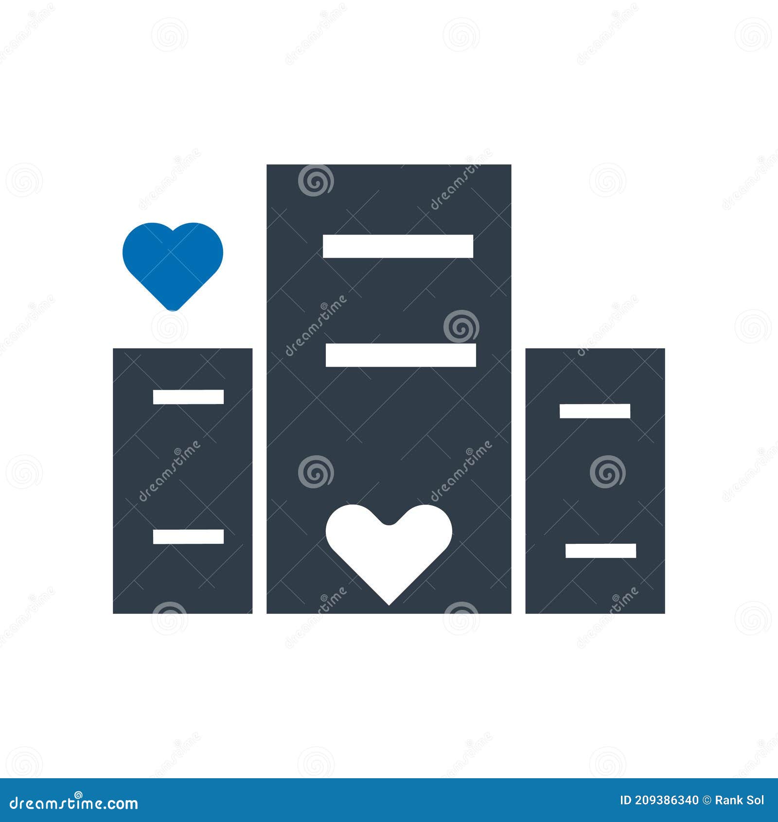 Building with Heart Isolated Vector Icon that Can Be Easily Modified or ...