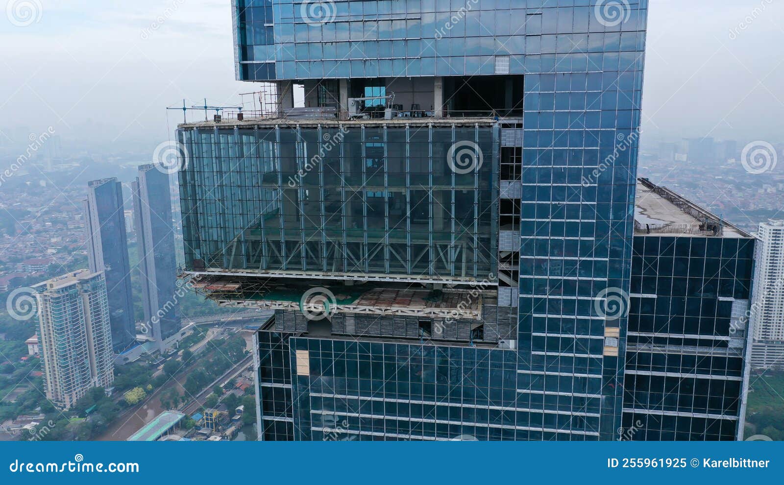 Building a High-rise Building, View of a Skyscraper Under Construction ...