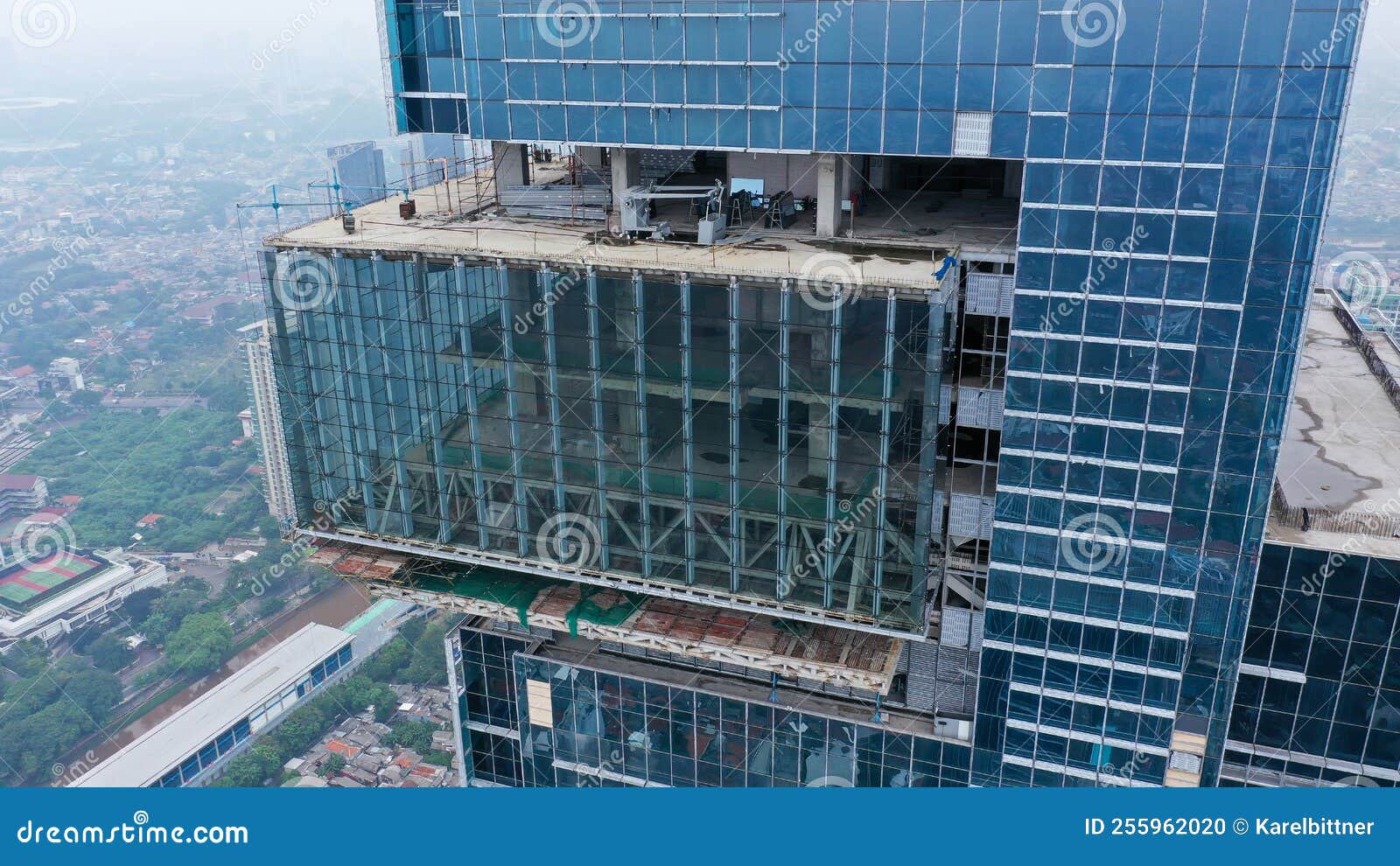 Building a High-rise Building, View of a Skyscraper Under Construction ...