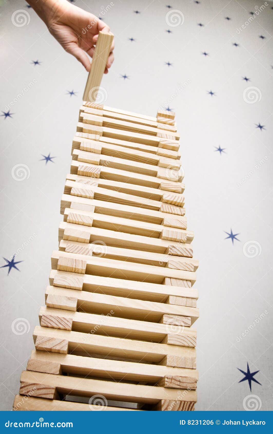 Building a High Tower with Blocks Stock Photo - Image of blue, child ...