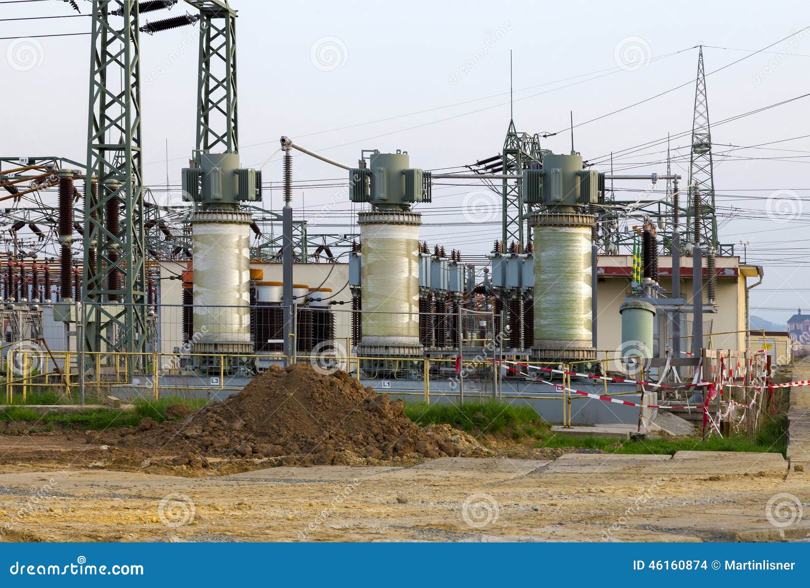 Building on a High-voltage Substation Stock Photo - Image of amperage ...