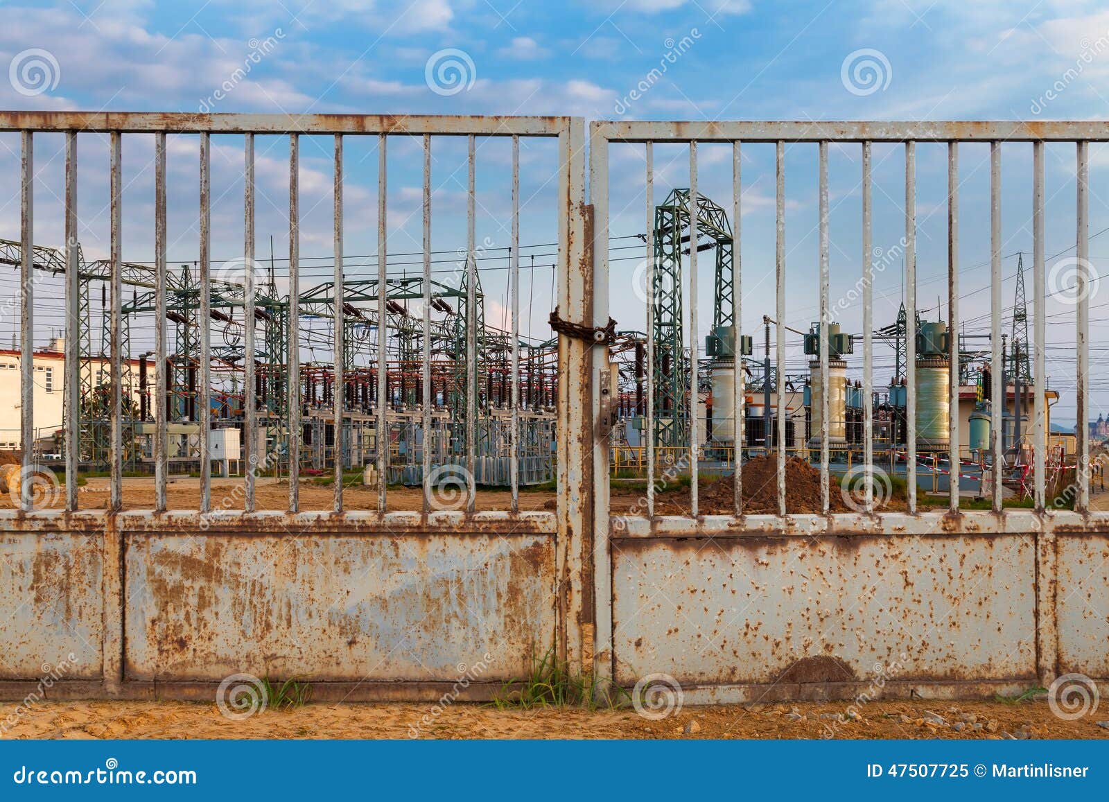 Building on a High-voltage Substation Stock Image - Image of frame ...