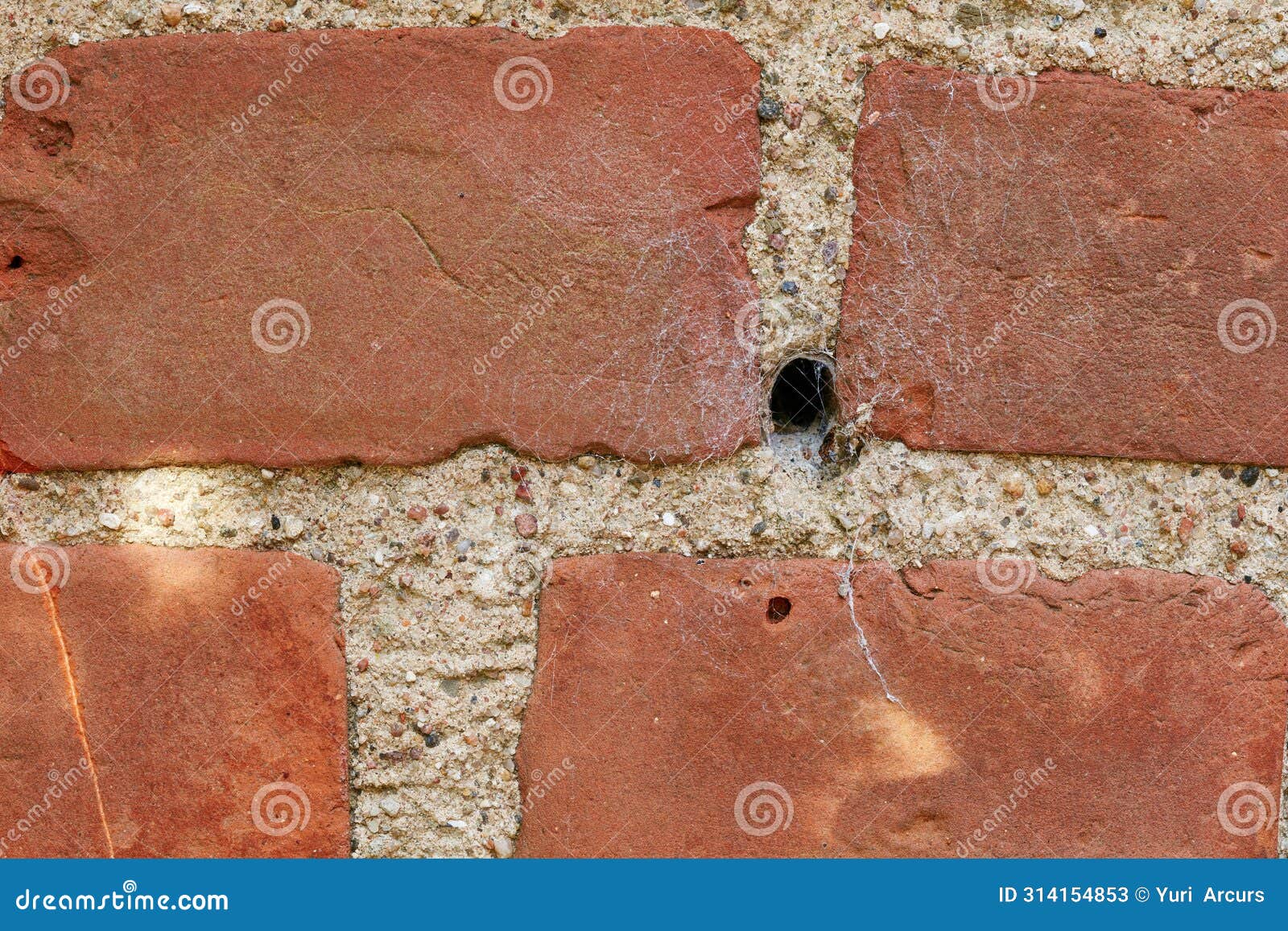 Building, Hole and Closeup of Red, Brick Wall for Texture, Background ...