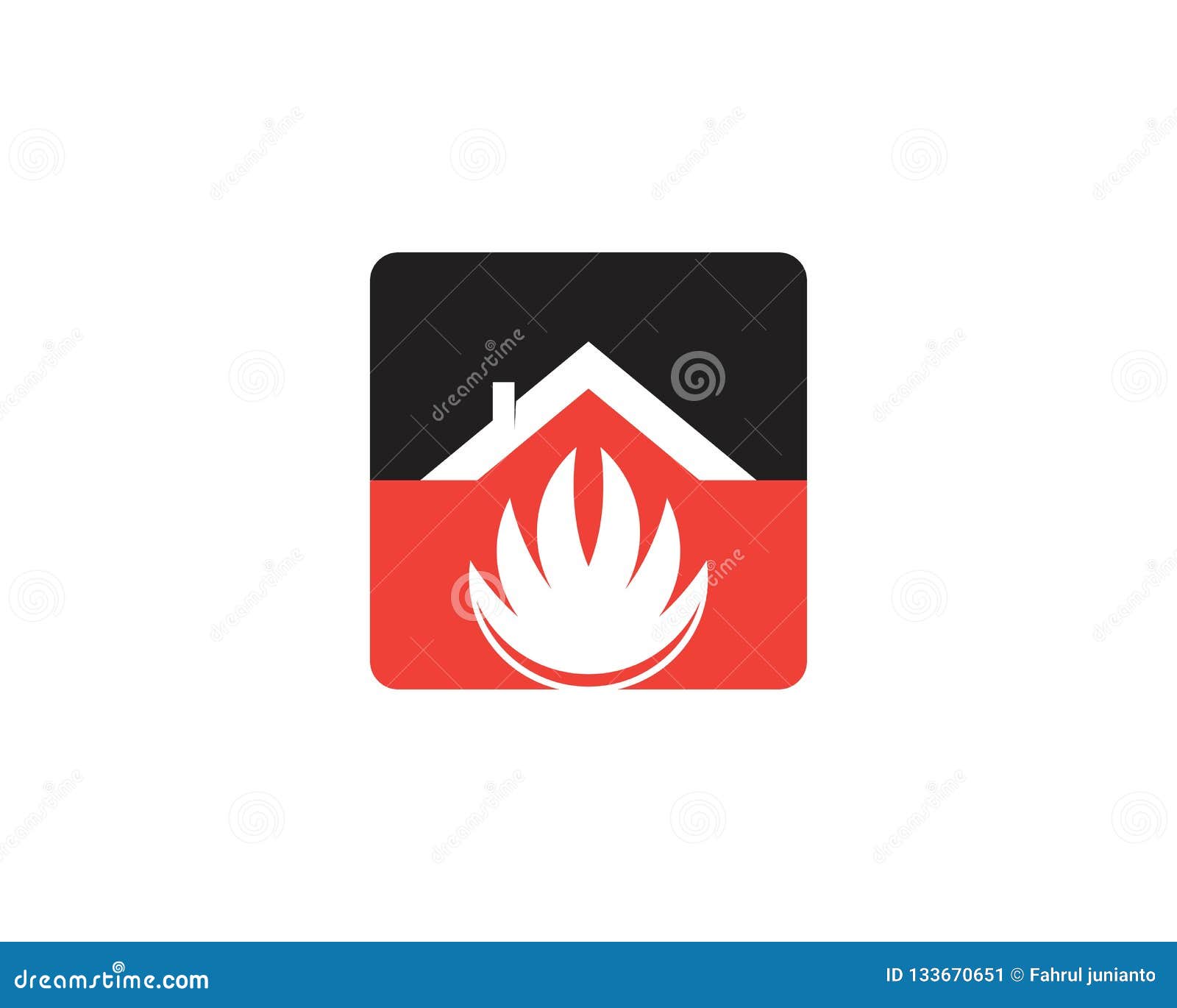 Building Home Fire Logo Template Stock Illustration - Illustration of ...