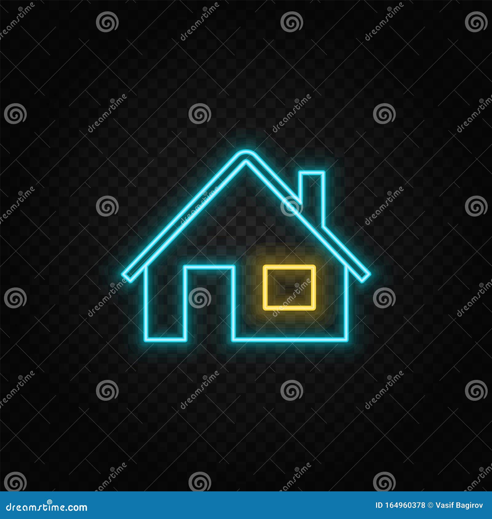Building, Home Neon Vector Icon. Vector Transparent Background Stock ...
