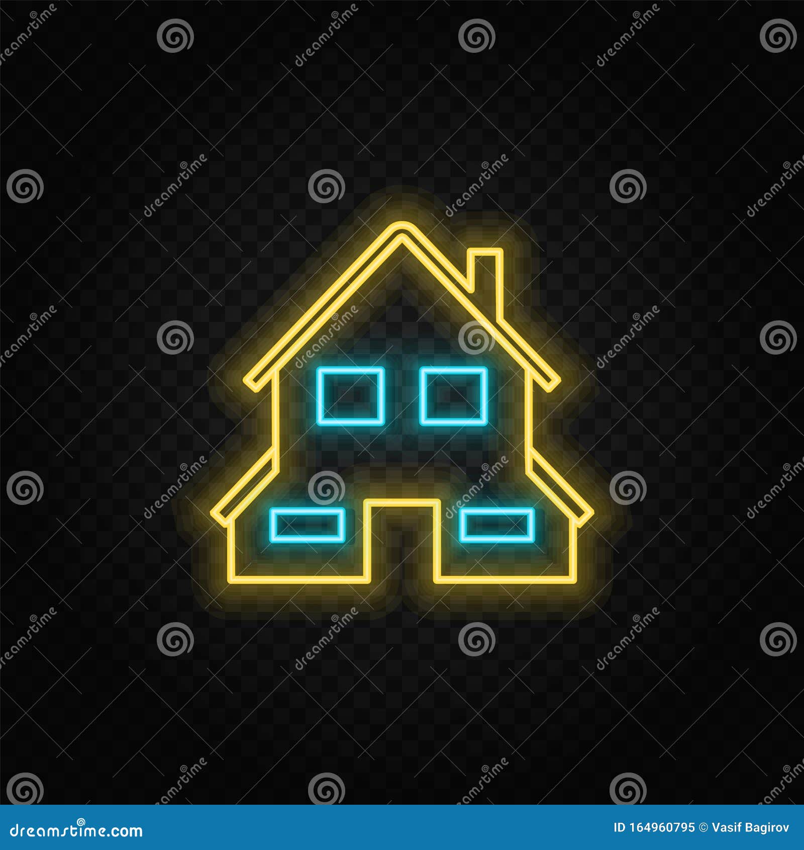 Building, Home Neon Vector Icon. Vector Transparent Background Stock ...
