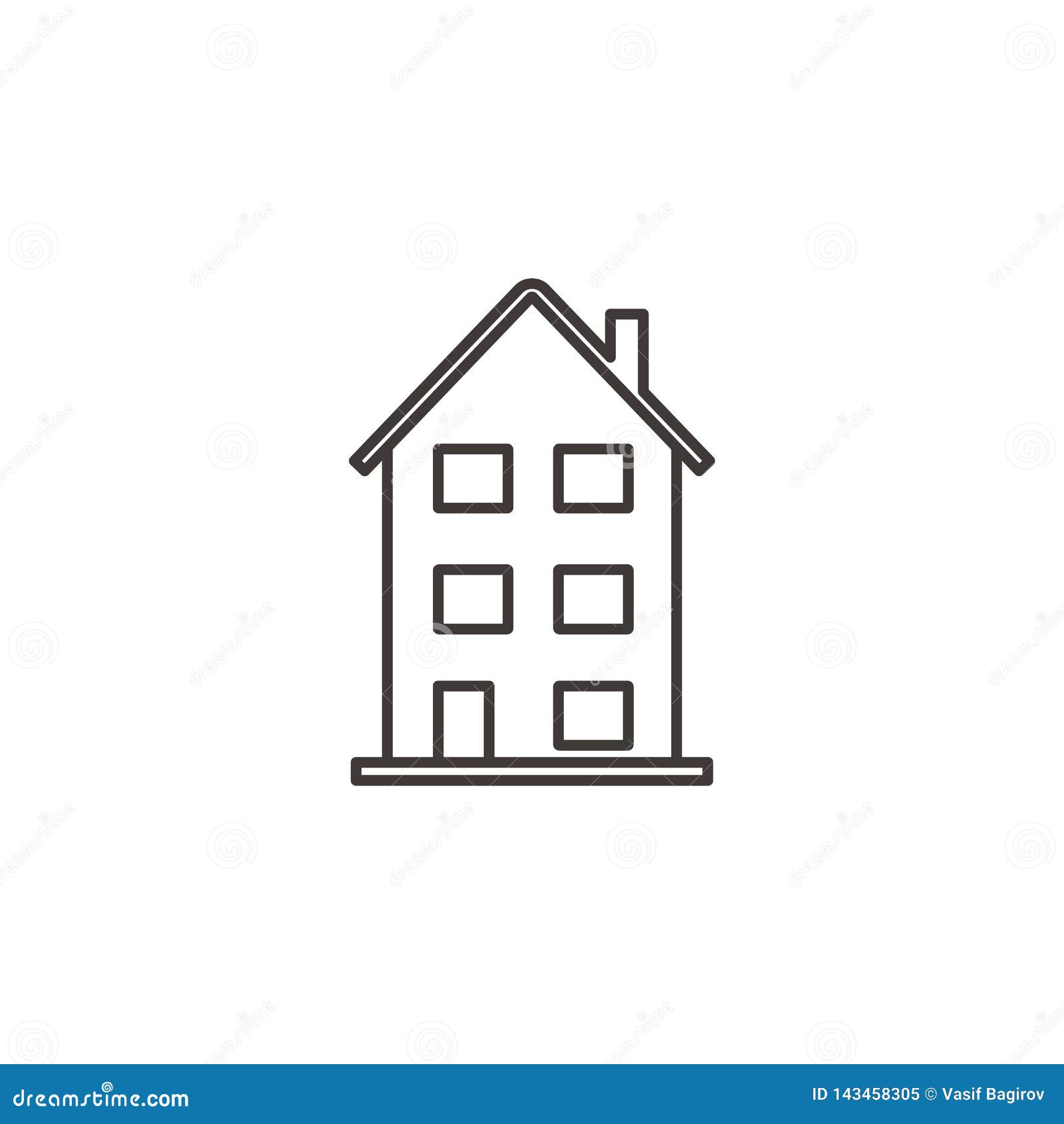 Building, Home, Outline, Icon - Building Vector Icon Stock Illustration ...