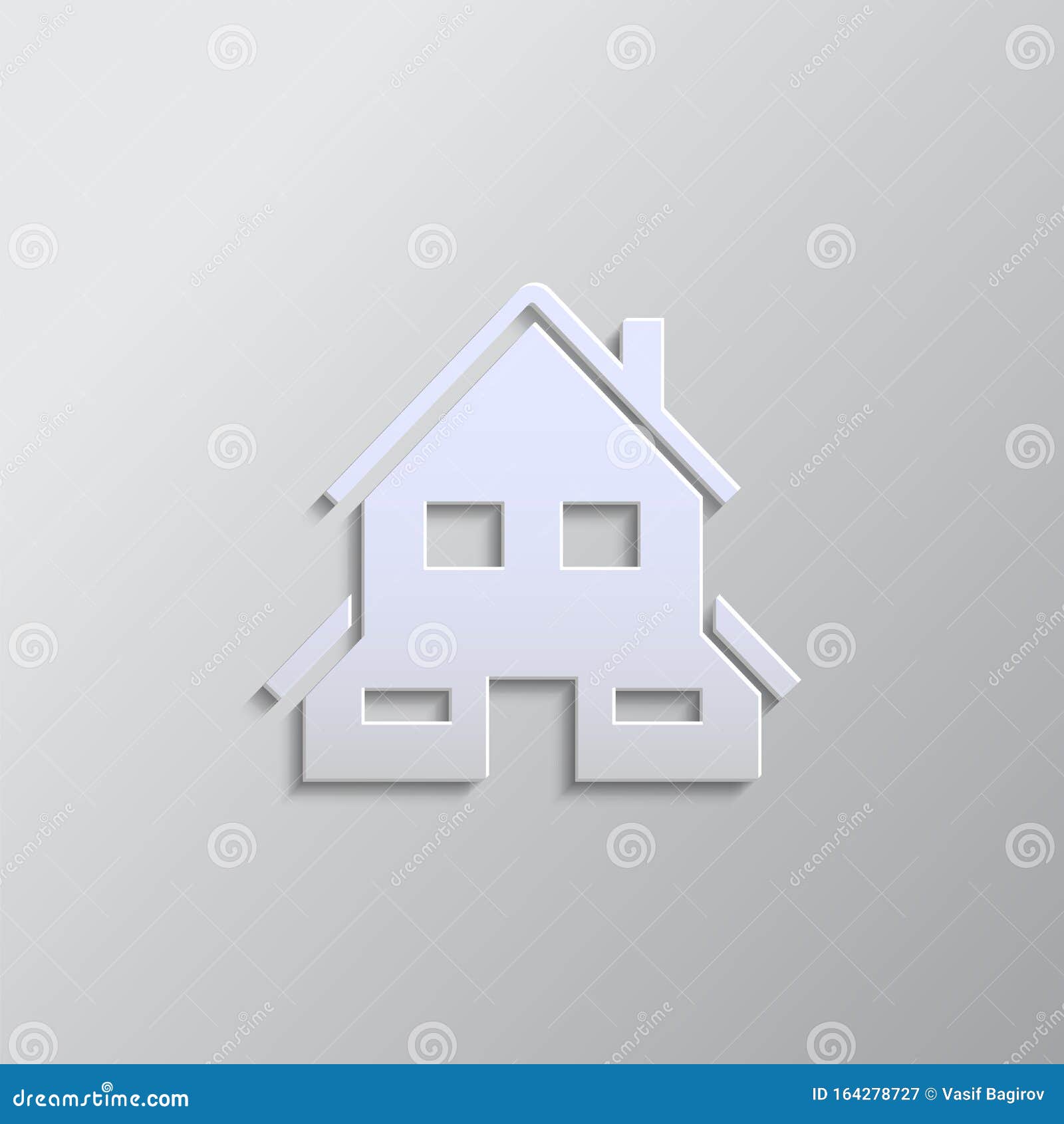 Building, Home Paper Style, Icon. Paper Style Icon Stock Illustration ...
