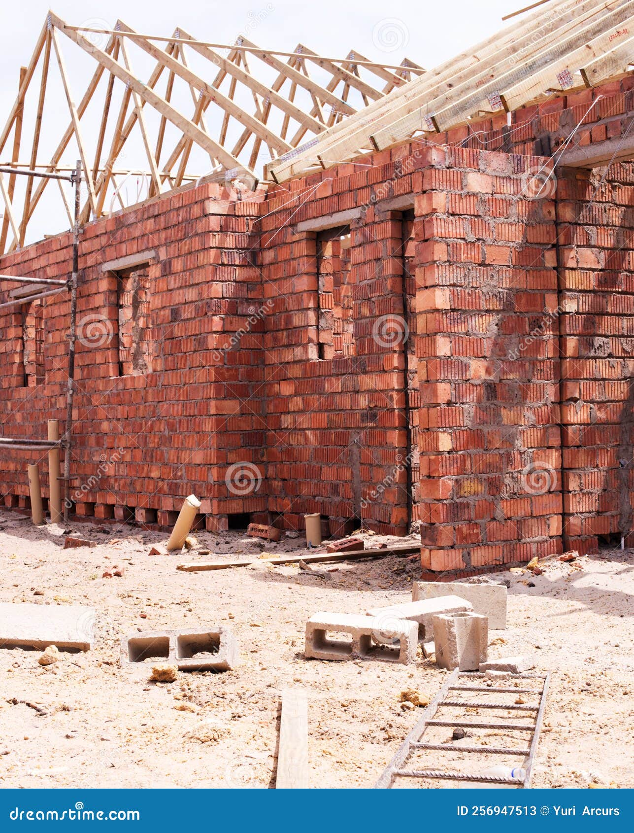 Building Homes One Brick at a Time Stock Image - Image of wood ...
