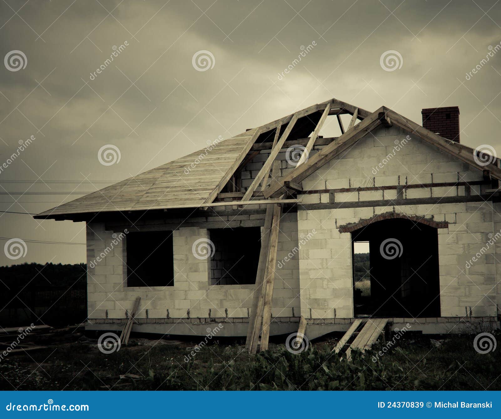 Building of a house stock image. Image of industry, construct - 24370839