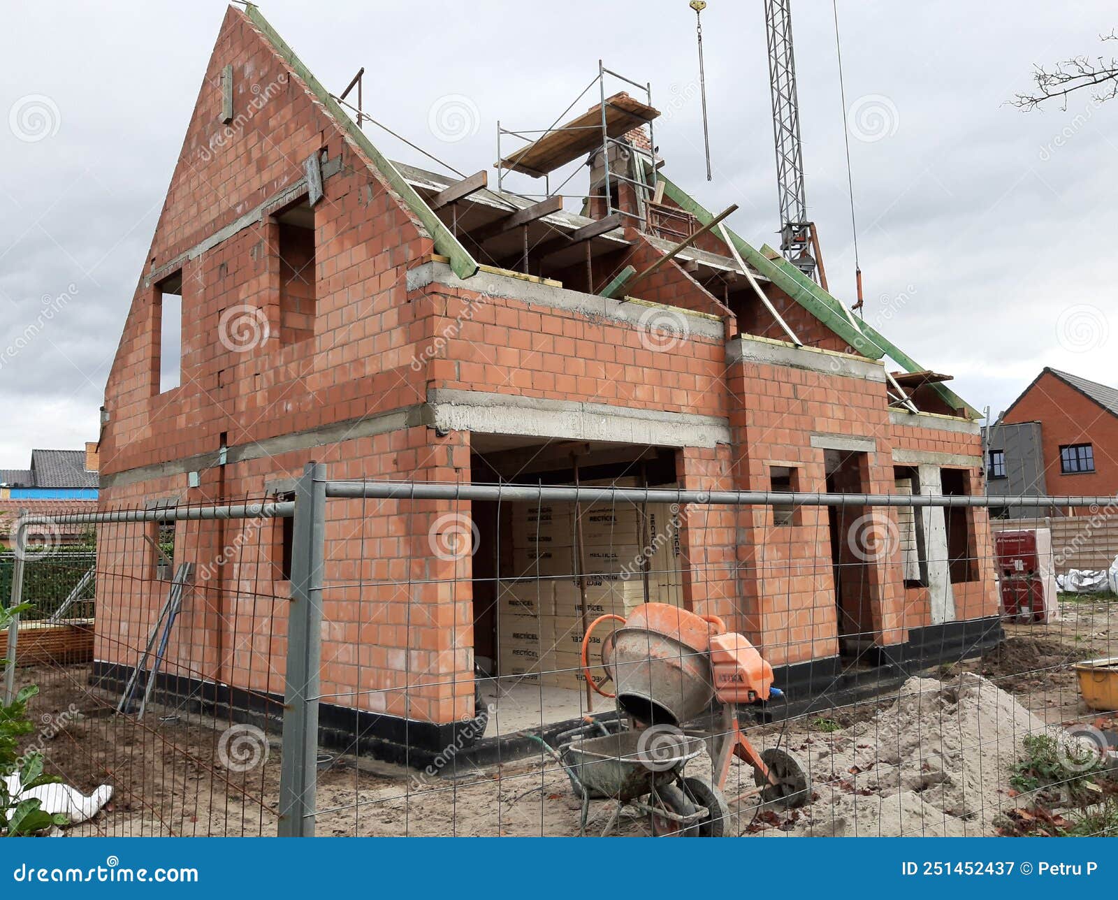 Building a House Out of Bricks Stock Image - Image of engineer ...