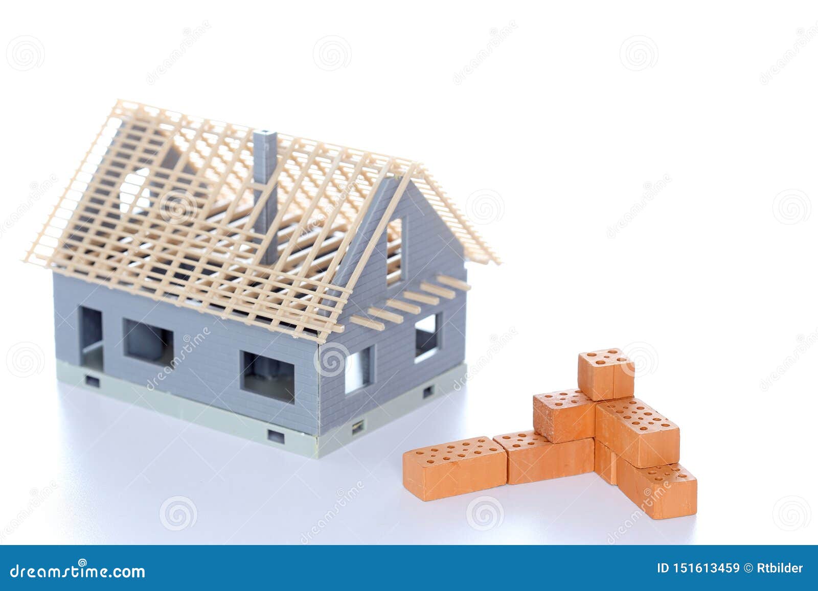Building a House with Red Bricks Stock Image - Image of rent, bank ...
