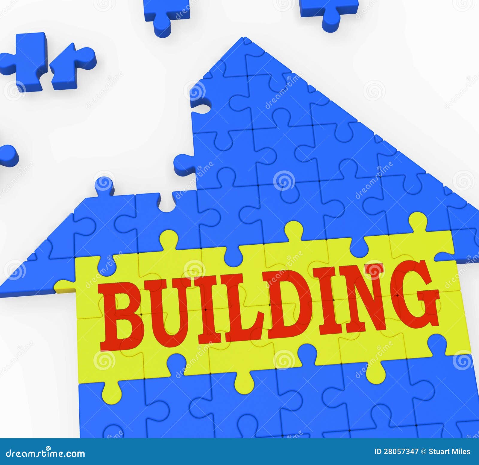 Building House Shows Teamwork Constructing Puzzle Stock Illustration ... Building House Shows Teamwork Constructing Puzzle Stock Illustration ...