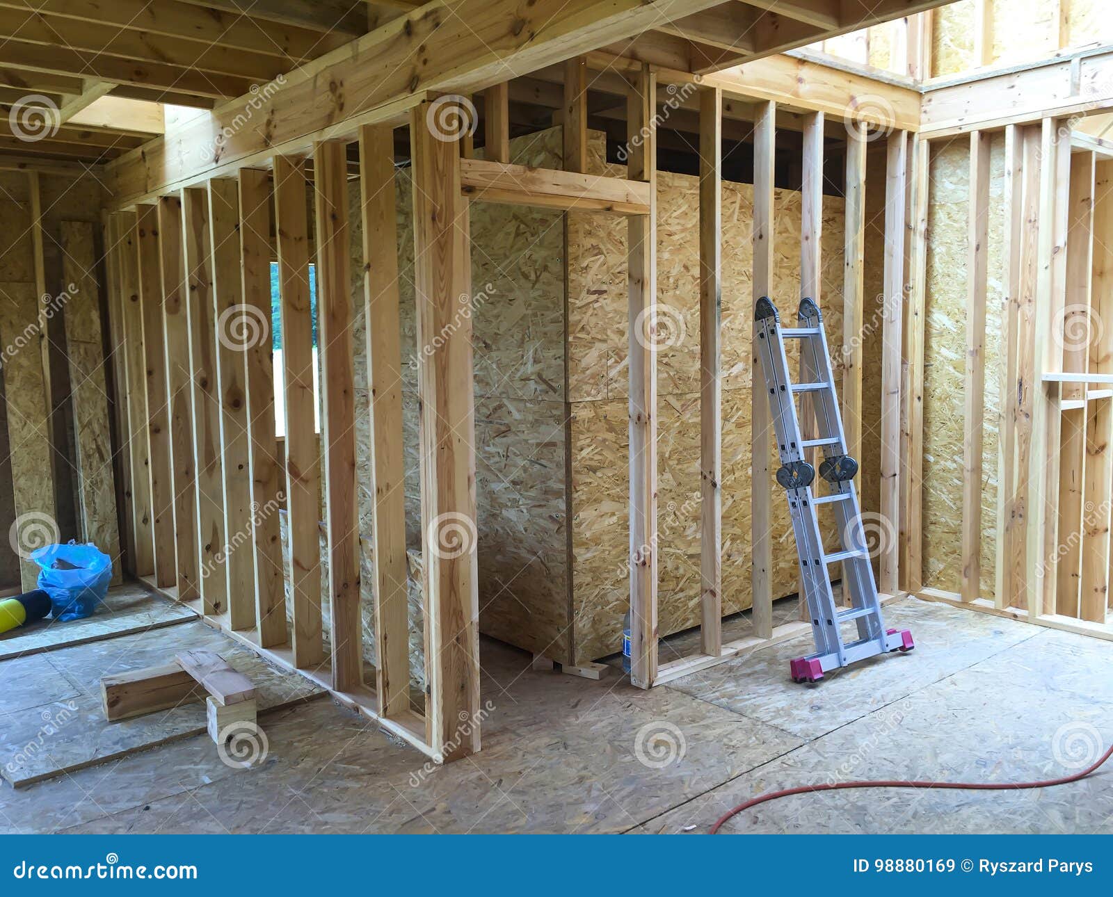 Building a House in Skeleton Technology Stock Image - Image of ecologic ...