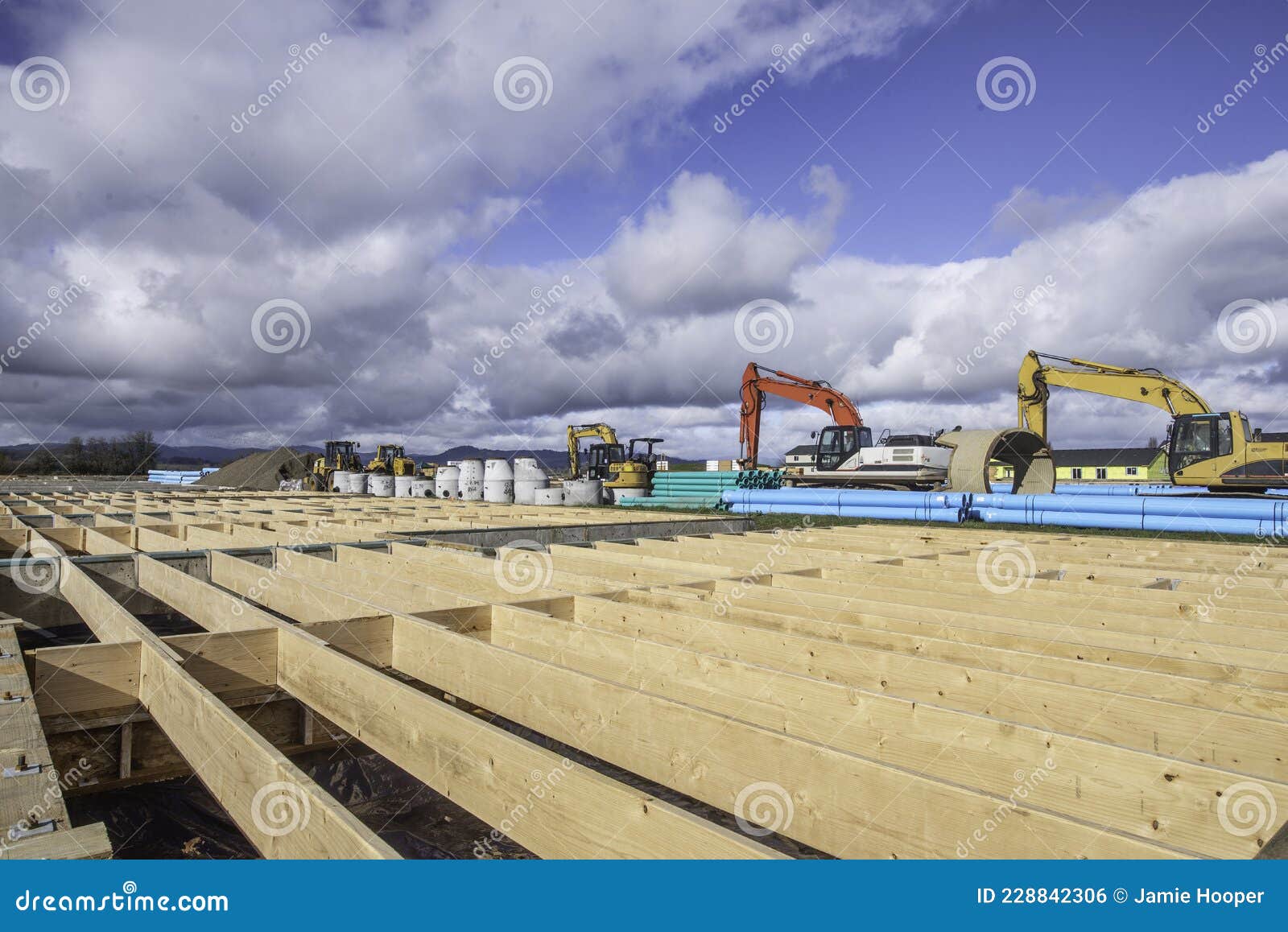 Building a Housing Development Stock Photo - Image of foundation ...